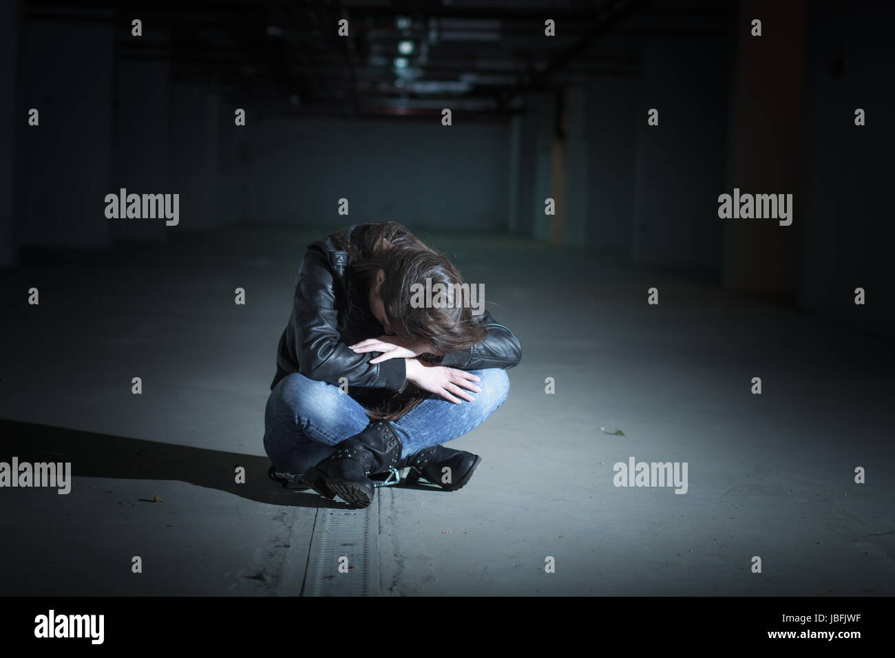 Depressed teenage girl with hands over face Stock Photo - Alamy