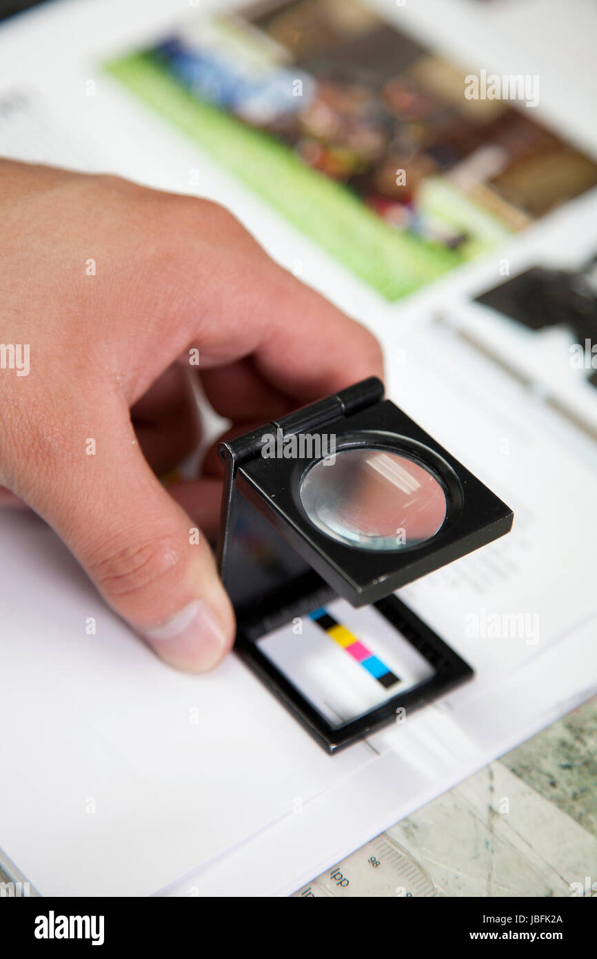 Close up of an offset printing machine during production Stock Photo ...