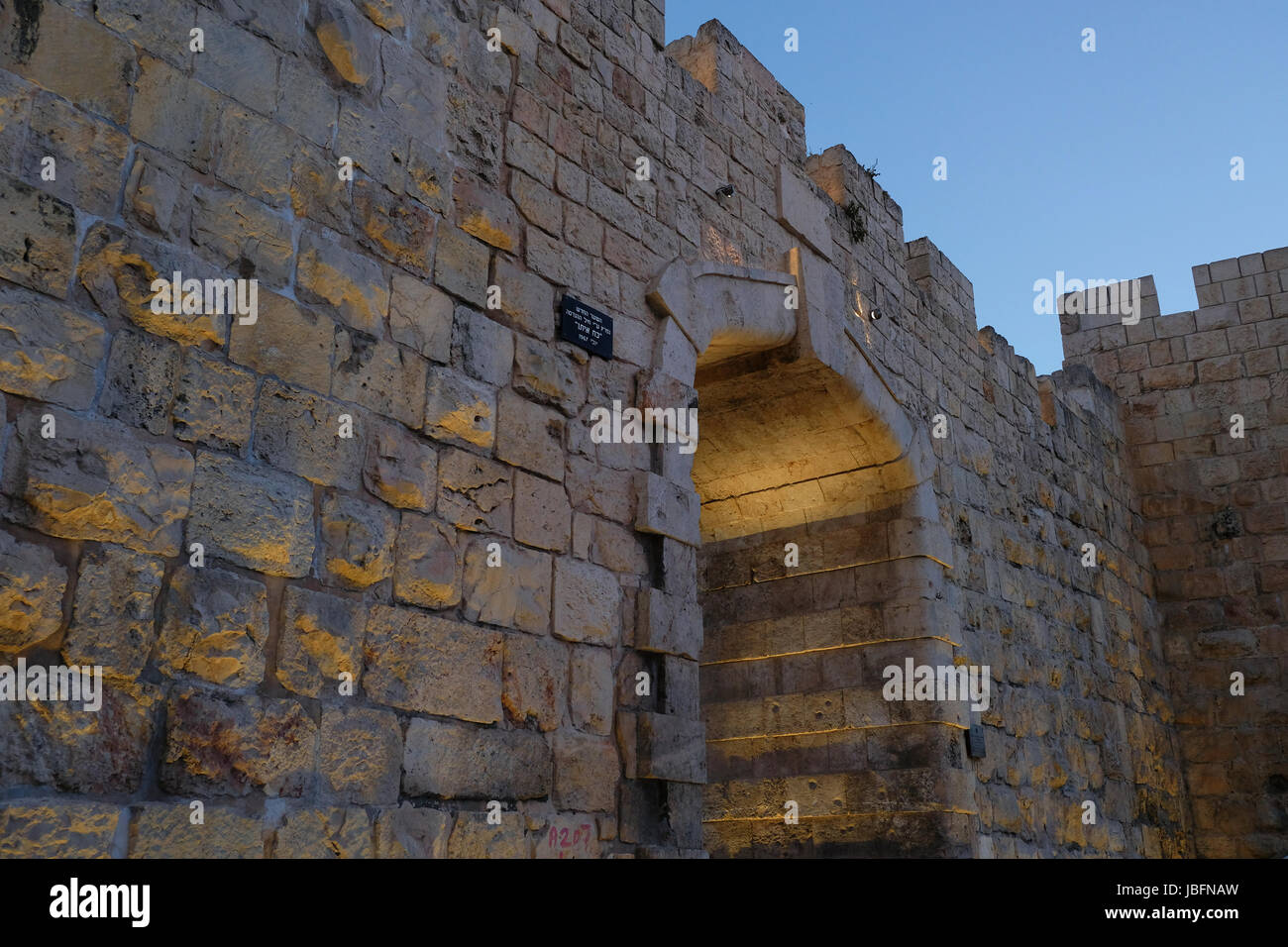 View of the New Gate decorated with crenelated stonework the newest ...