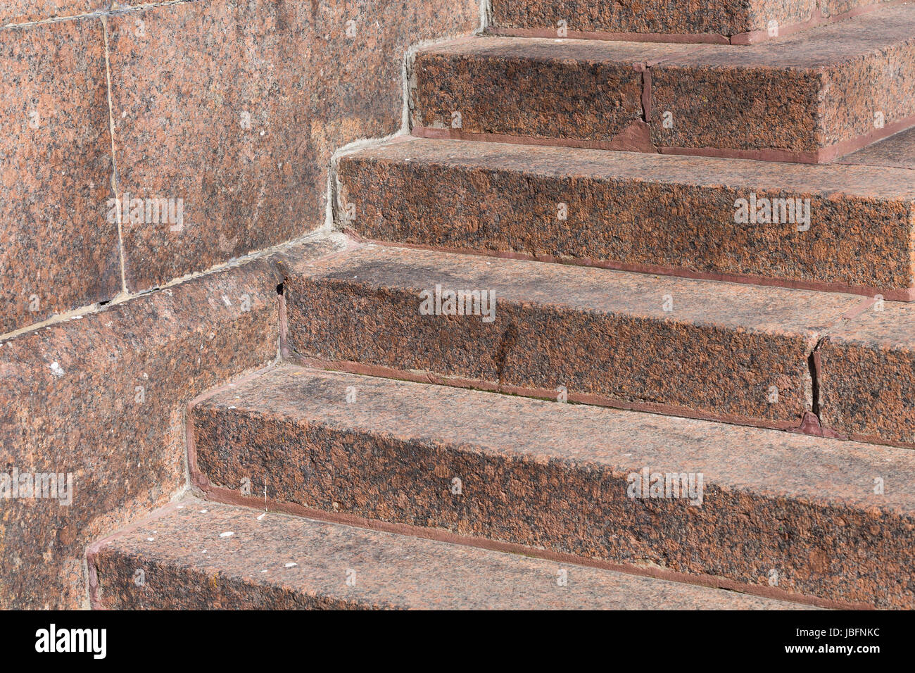 Stairs made of a red granite Stock Photo - Alamy