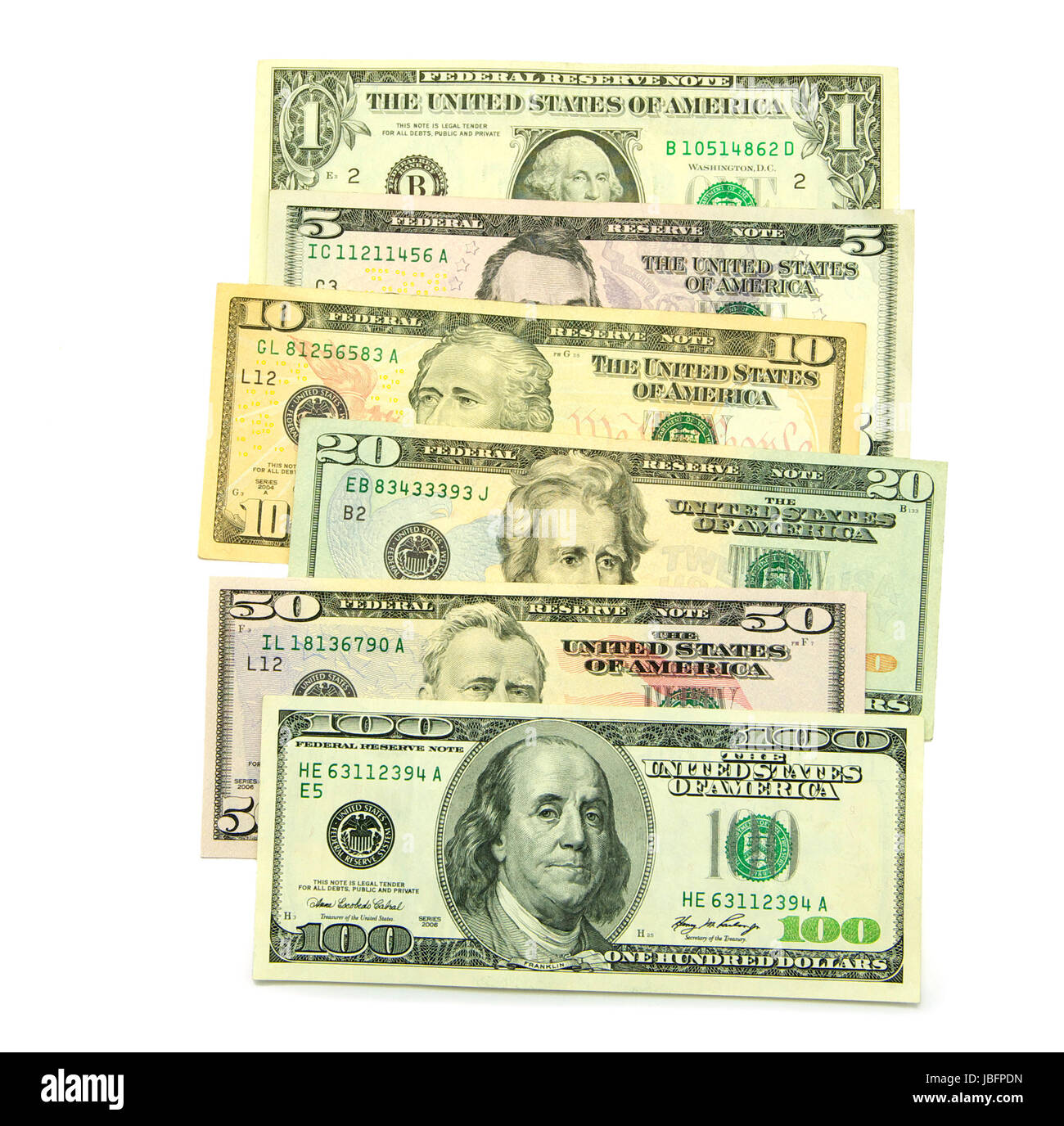 stock of money isolated on white background Stock Photo - Alamy