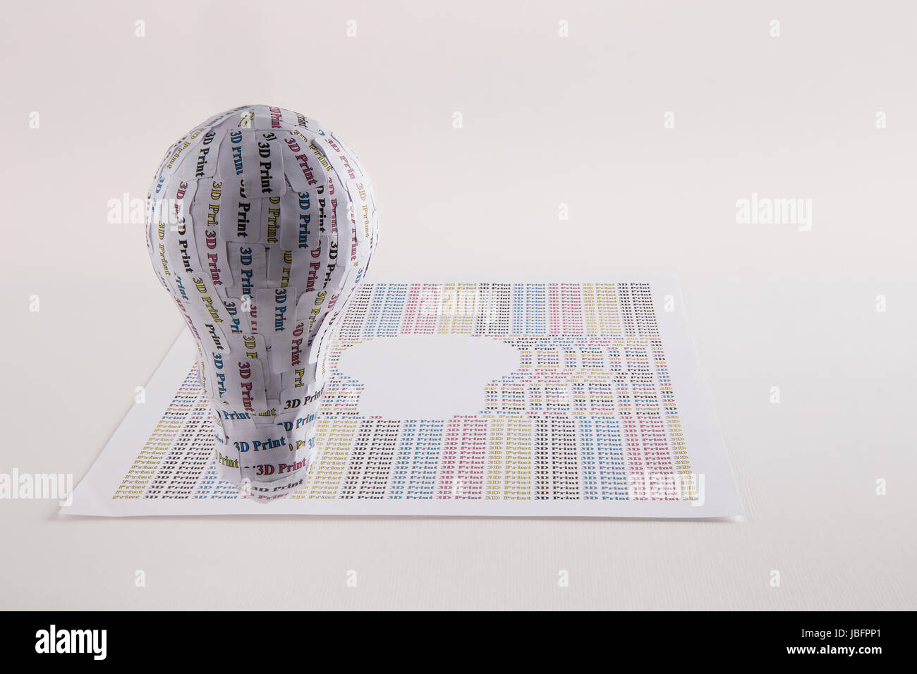 CYMK 3D Printing concept: lightbulb, from idea to solid model Stock Photo - Alamy