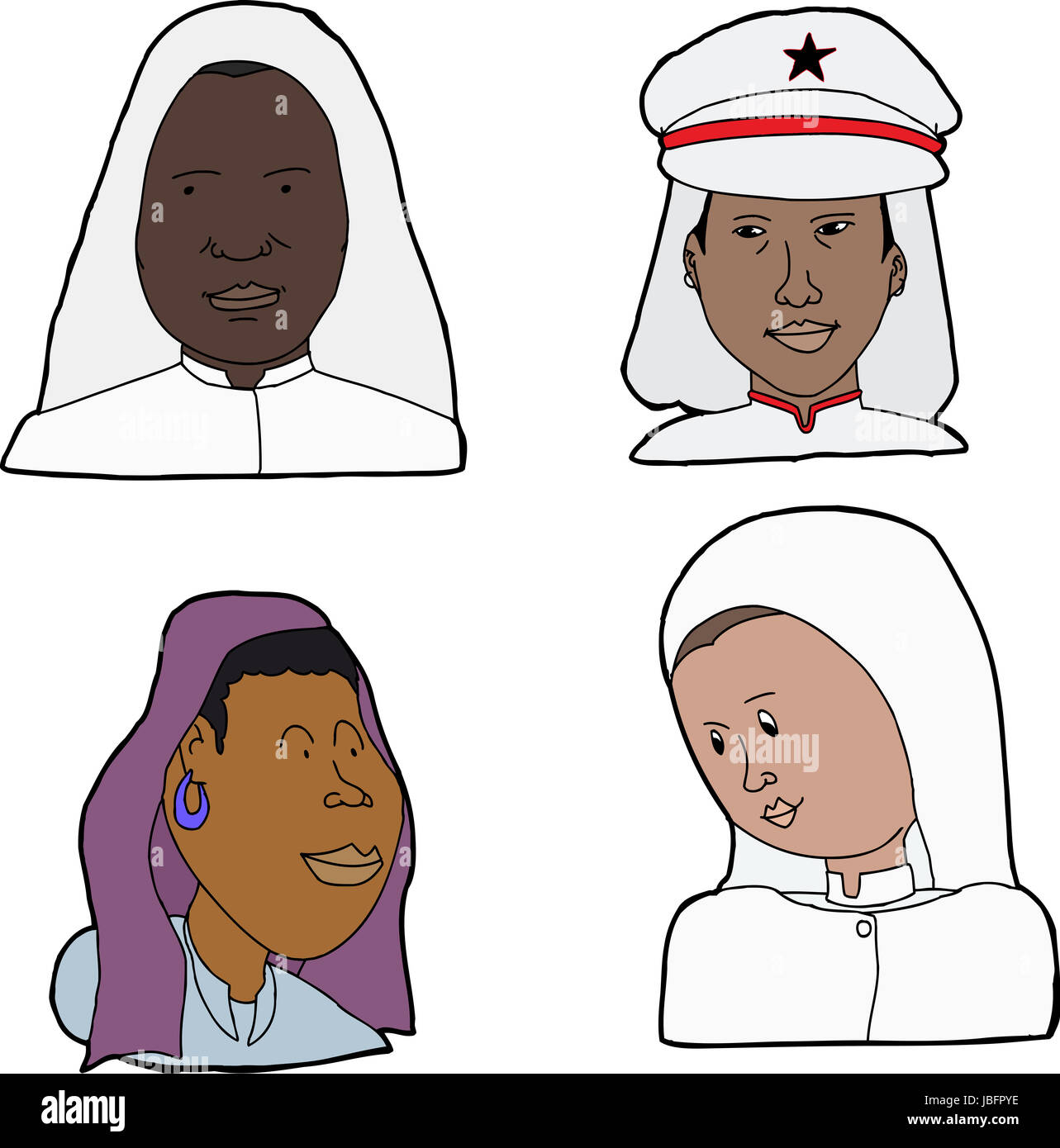 Various women of the Nation of Islam in different styles Stock Photo ...