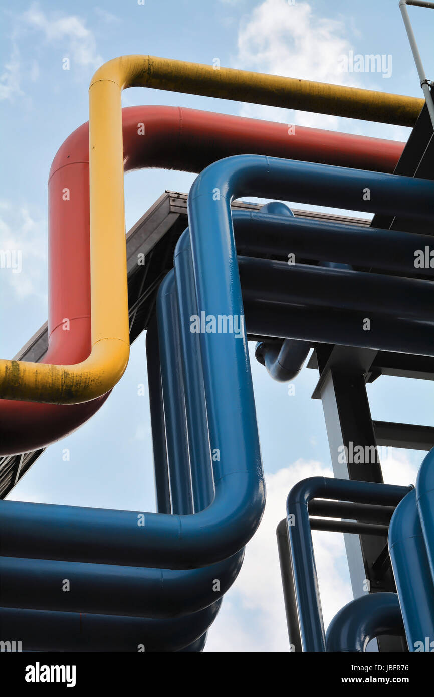 pipes at a storage tank Stock Photo - Alamy