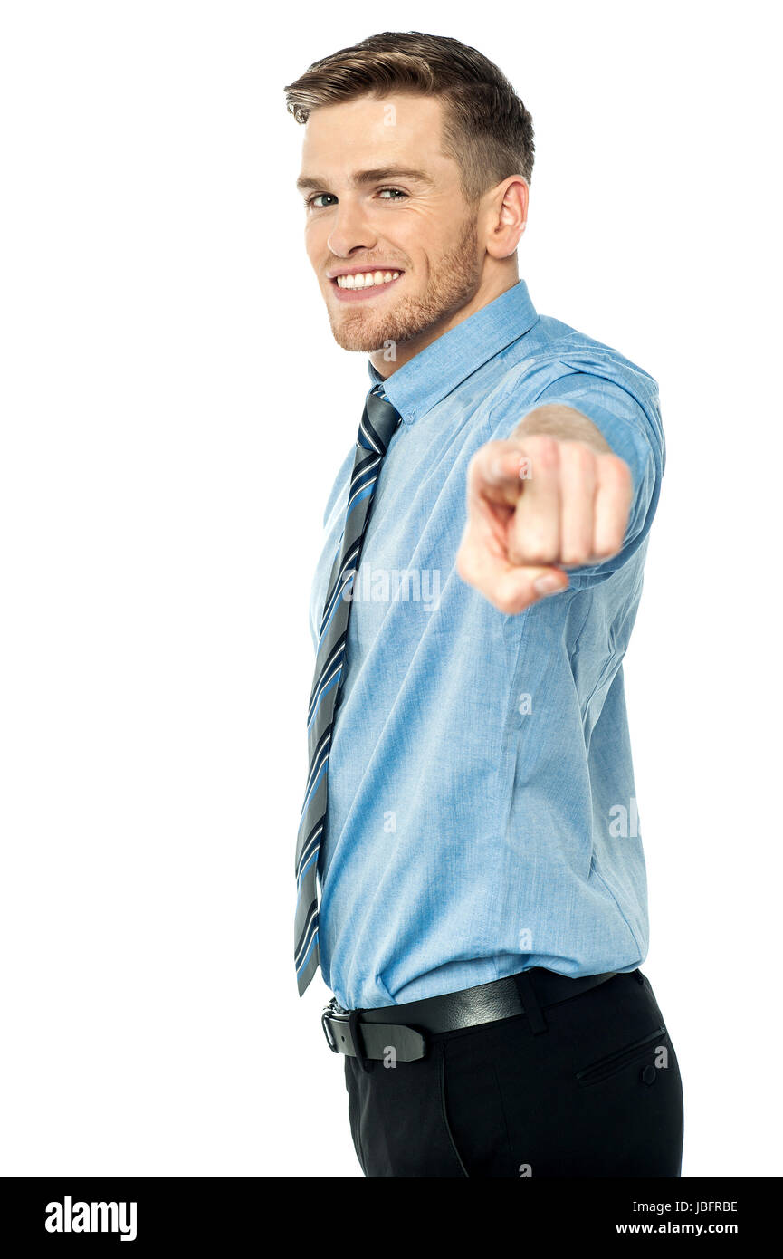 Young business man points his finger at you Stock Photo - Alamy