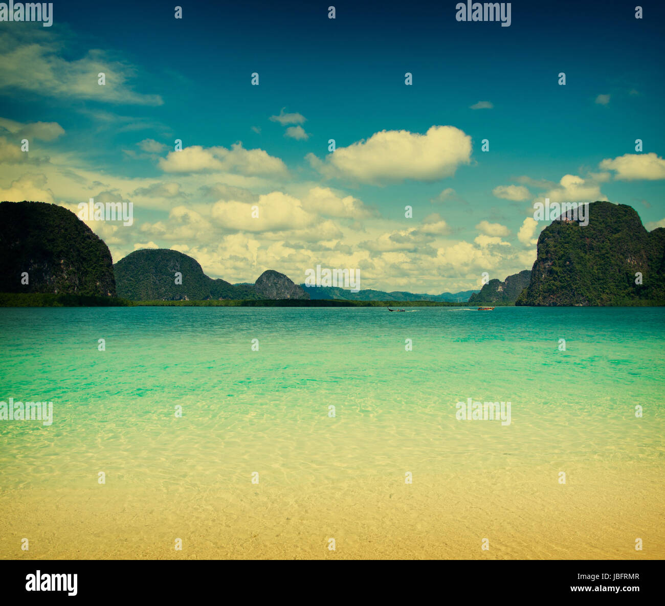 grunge image of tropical beach Stock Photo - Alamy