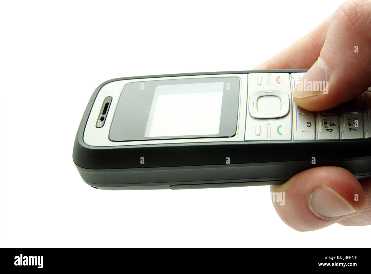 a hand holding a mobile phone for support Stock Photo - Alamy