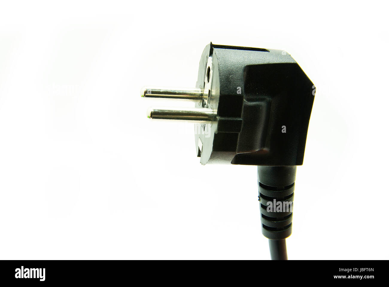black power plug isolated on a white Stock Photo - Alamy
