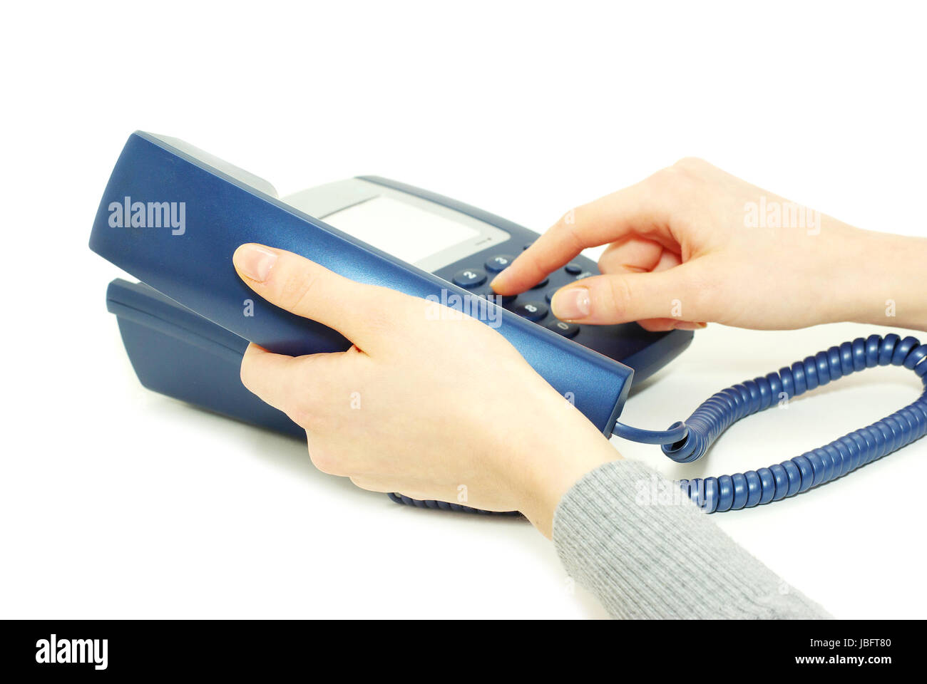 finger with blue telephone keypad Stock Photo - Alamy