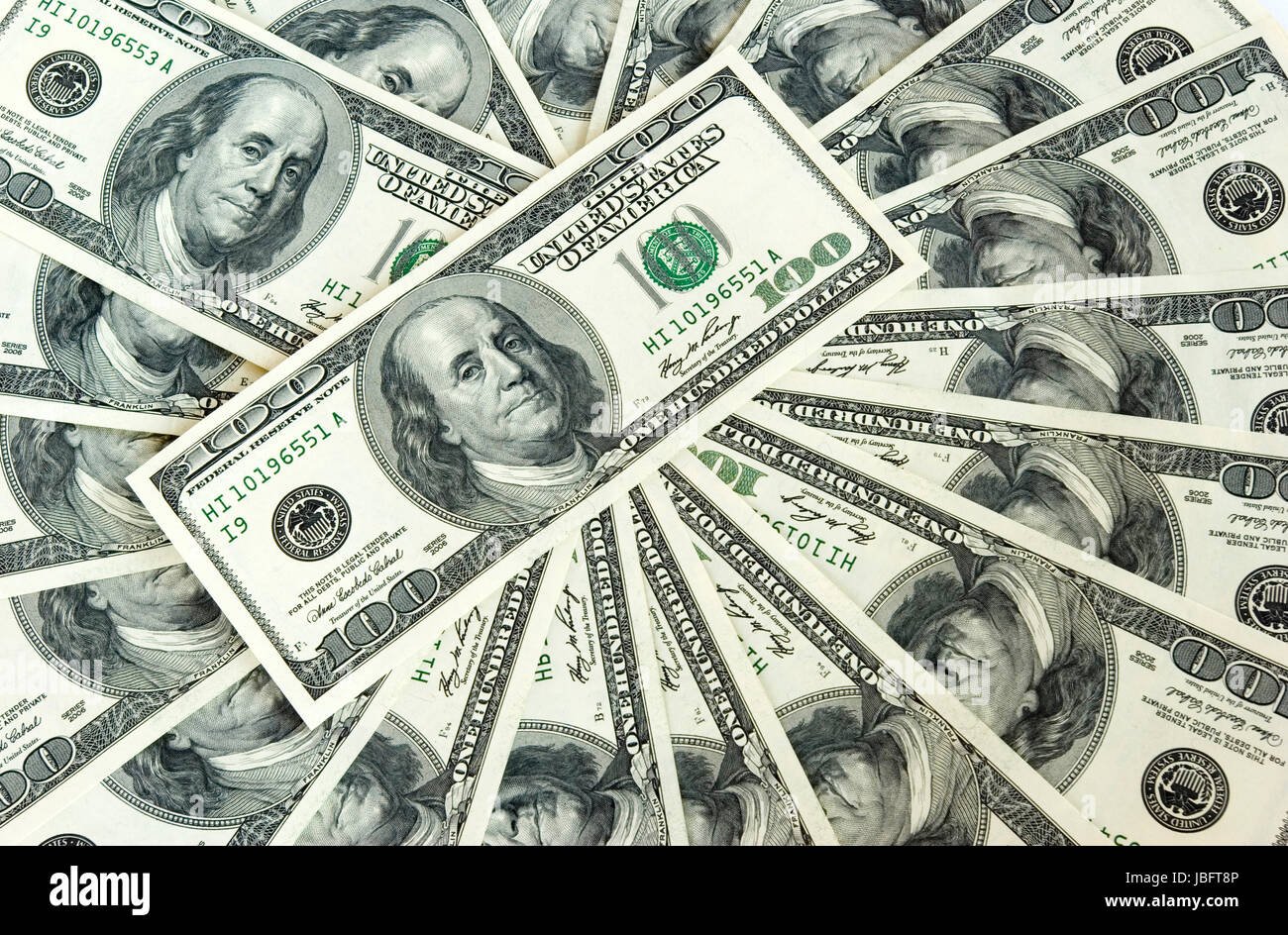 Money background from hundreds dollars Stock Photo - Alamy
