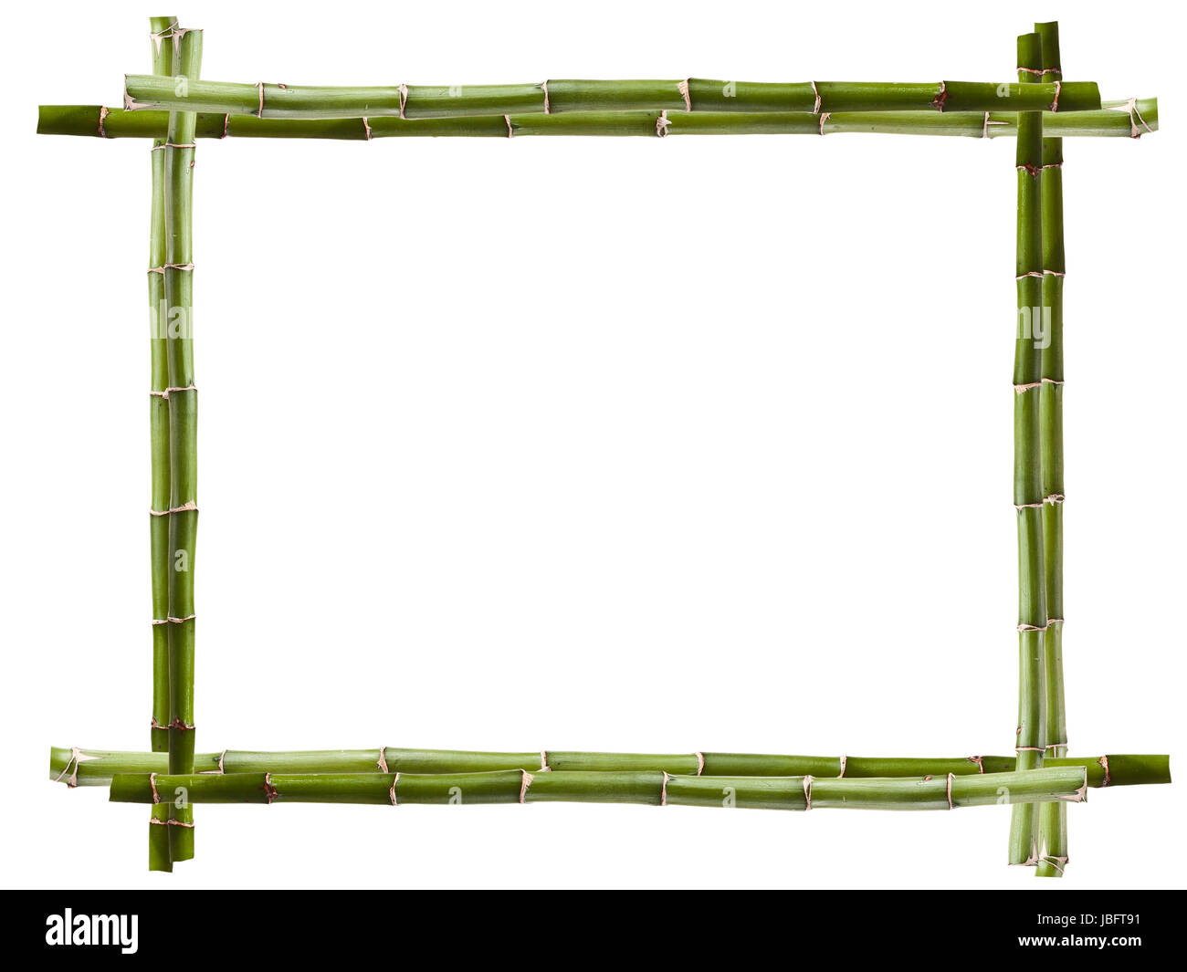 bamboo frame made of stems on white Stock Photo - Alamy