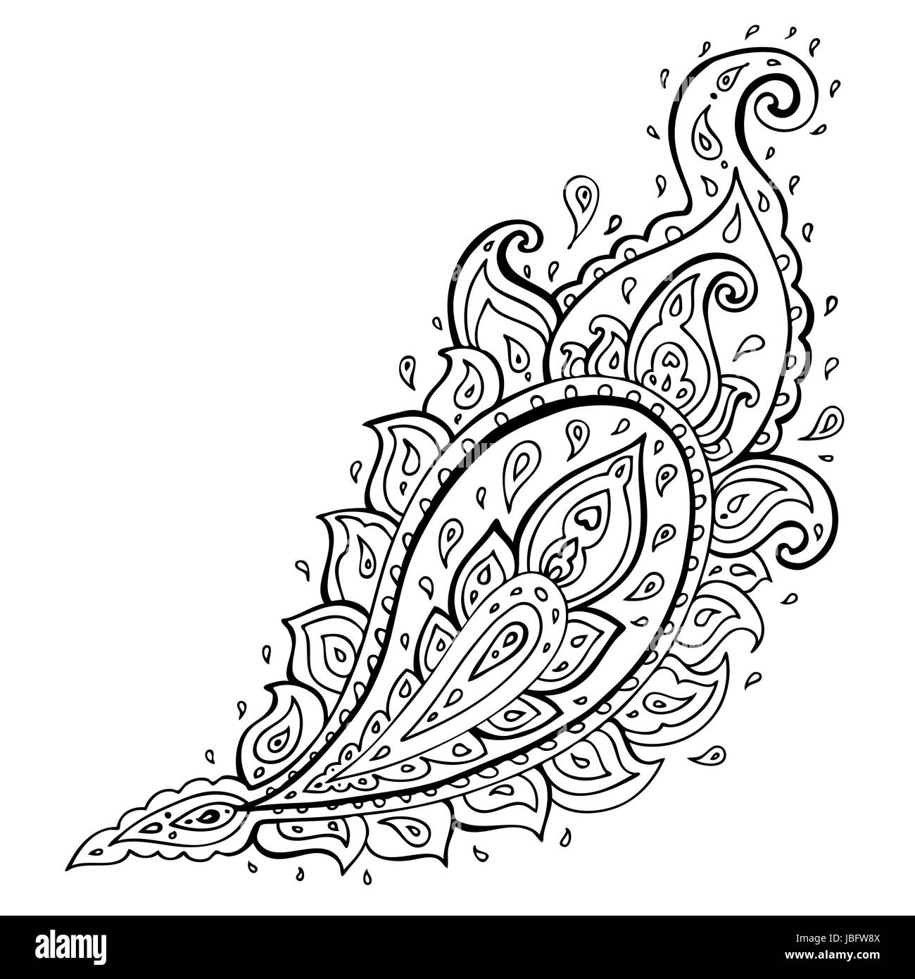 Paisley vector Black and White Stock Photos & Images - Alamy