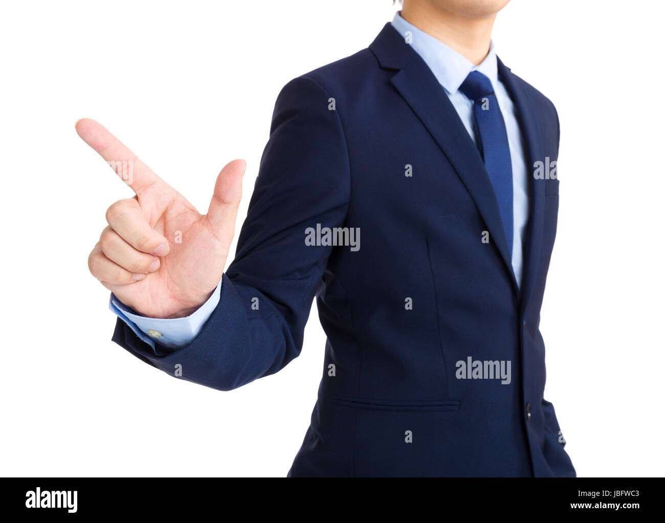 Businessman hand gesture with tick sign Stock Photo - Alamy