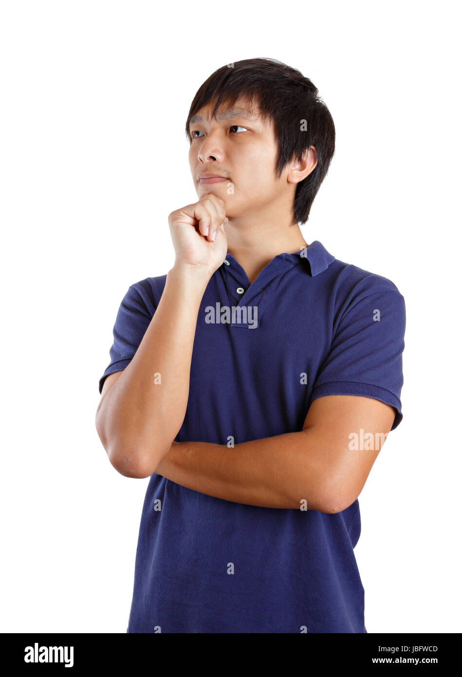 Asia man thinking Stock Photo - Alamy