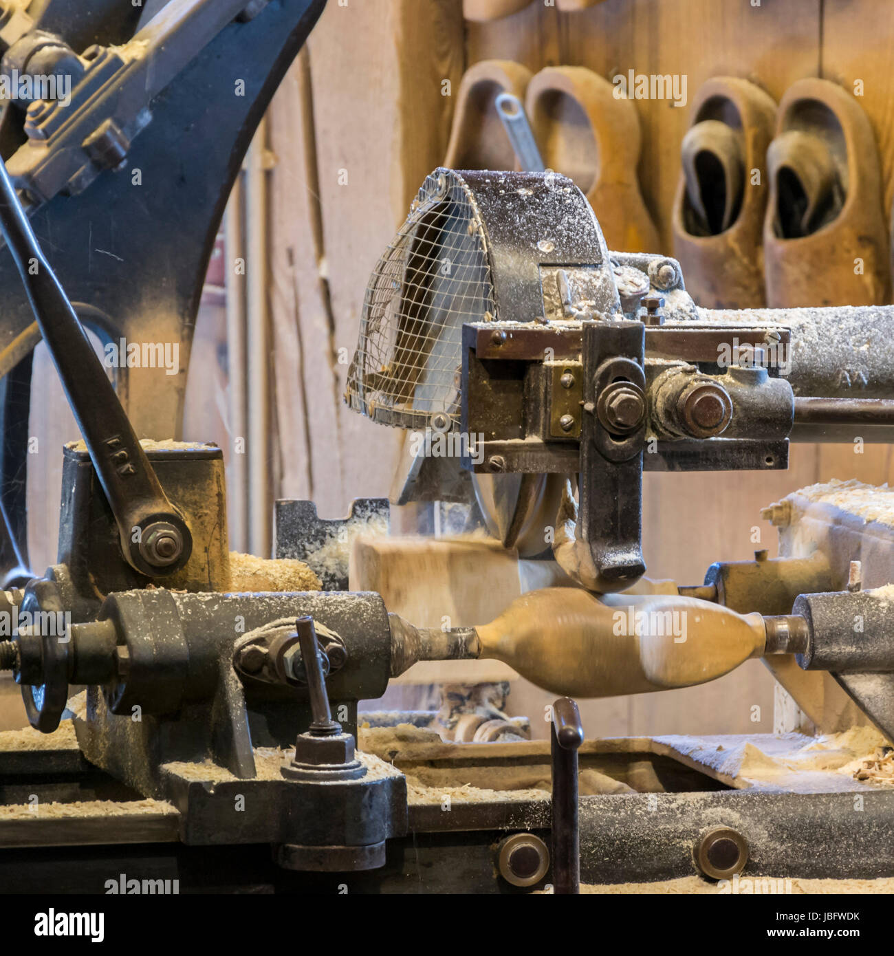 One of the process of manufacturing of Dutch clogs Stock Photo - Alamy