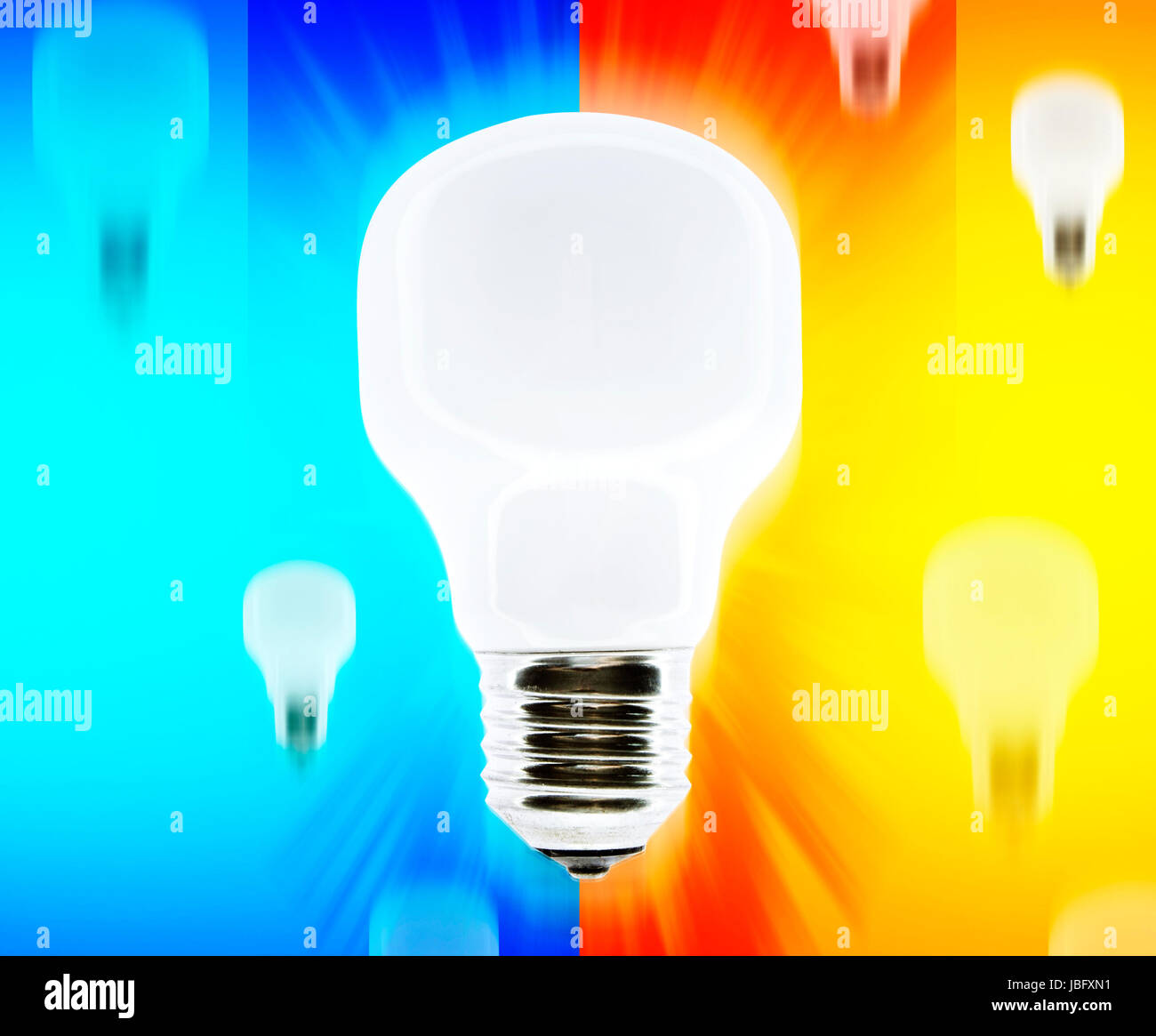 Picture of white bulbs falling Stock Photo - Alamy