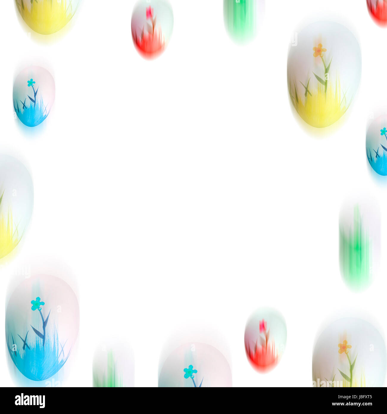 Falling easter eggs - well painted - raining Stock Photo - Alamy
