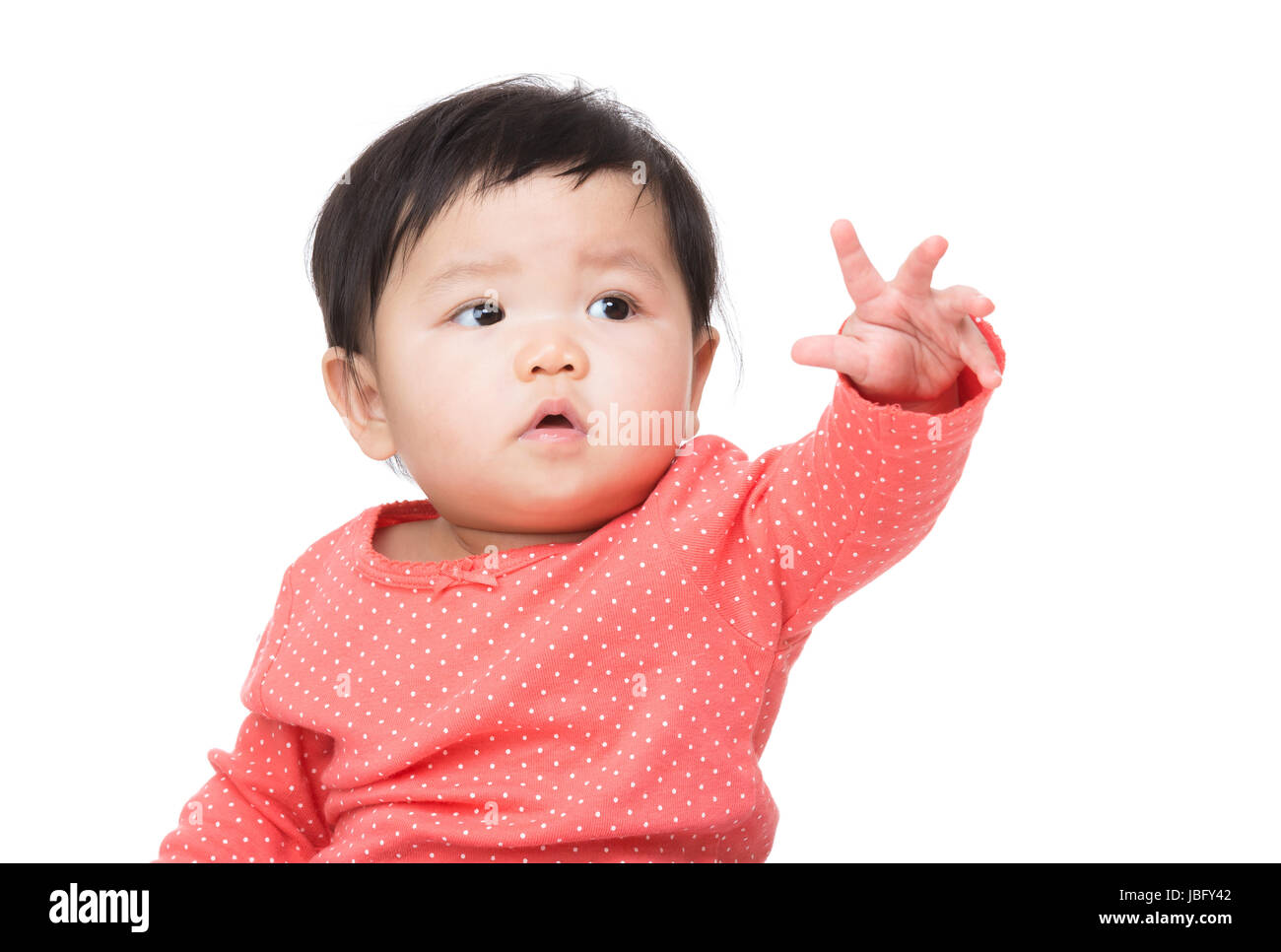 Asia baby girl hand up Stock Photo - Alamy