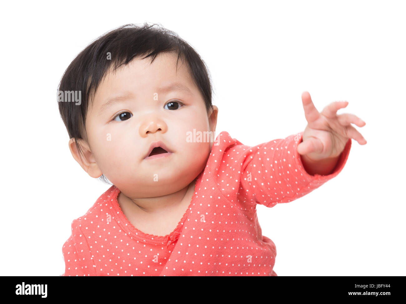 Asia baby girl hand up Stock Photo - Alamy