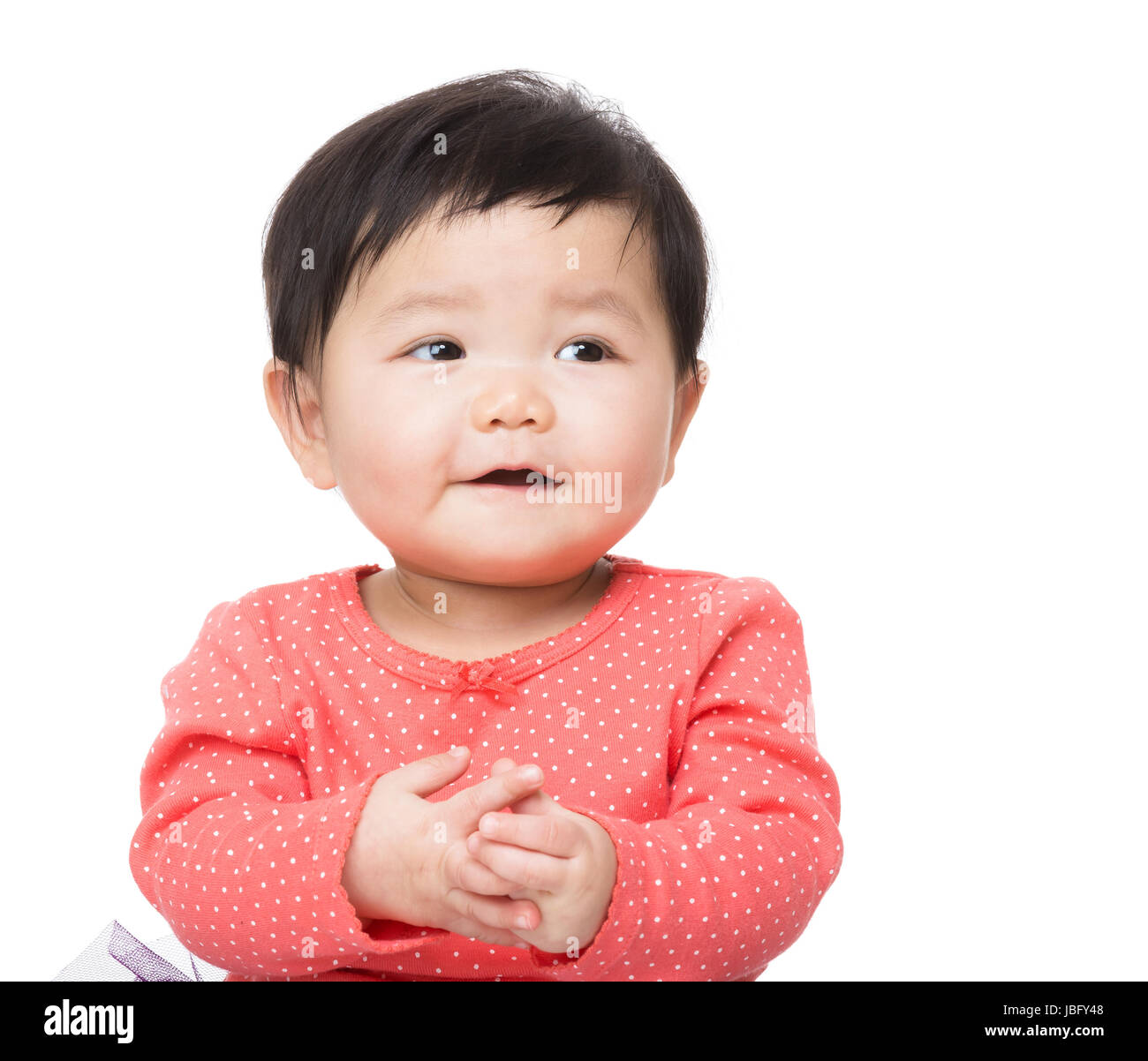 Asian baby girl clapping hand Stock Photo - Alamy