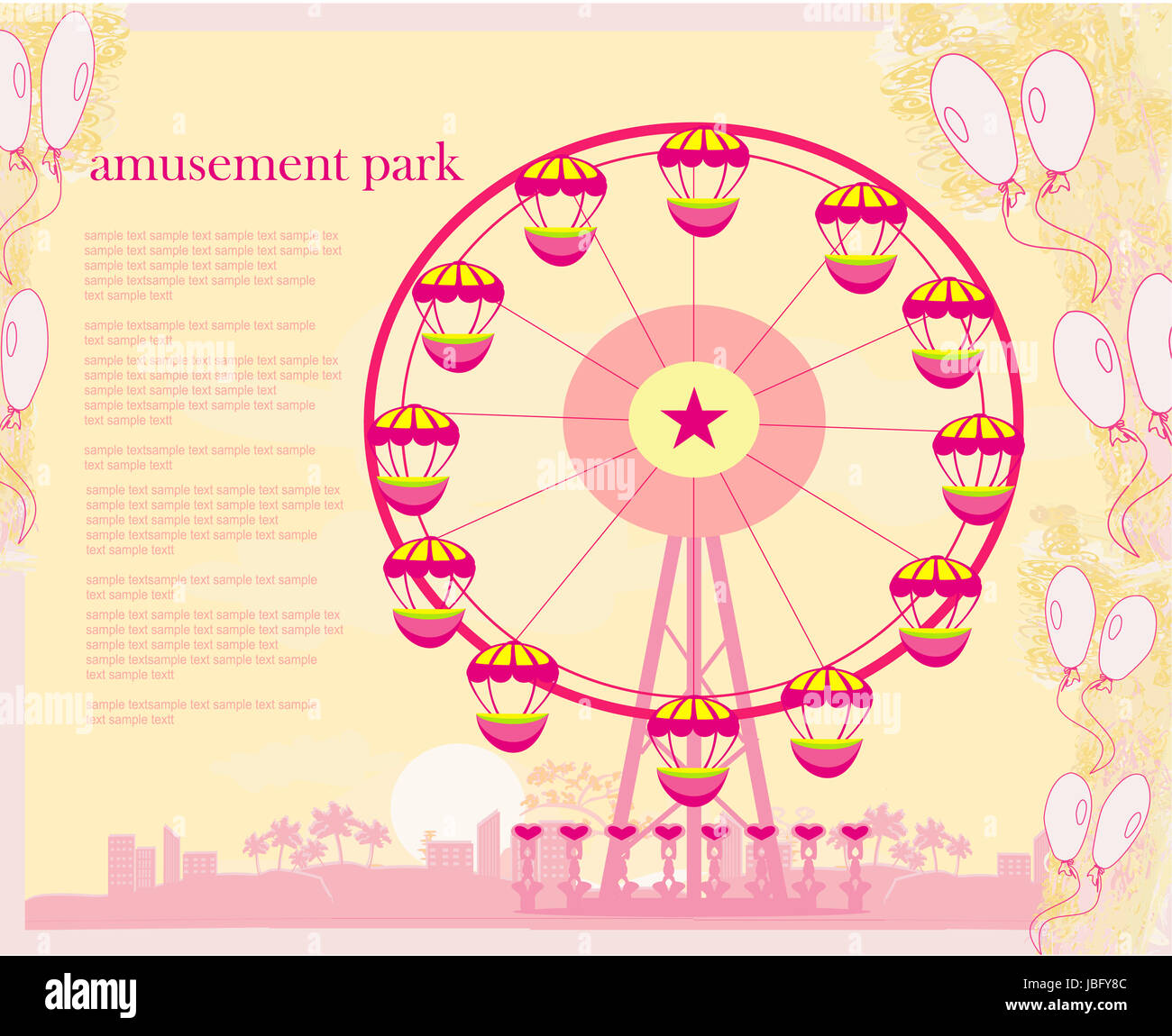 abstract card - amusement park illustration Stock Photo - Alamy