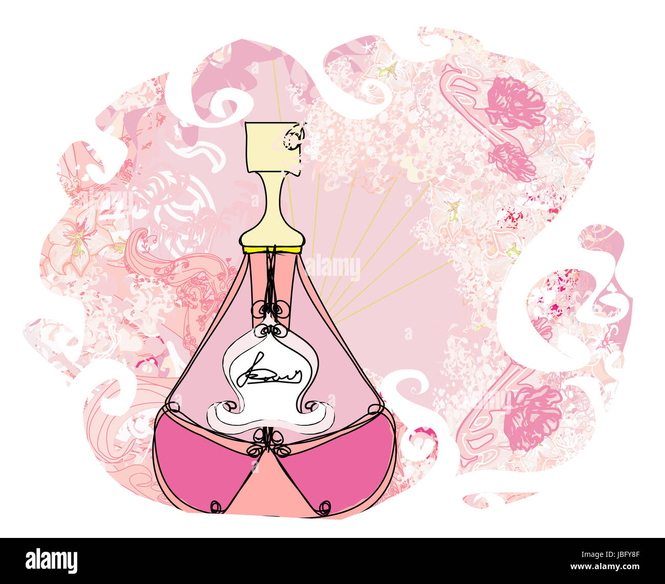 Bottle of perfume with a floral aroma Stock Photo - Alamy