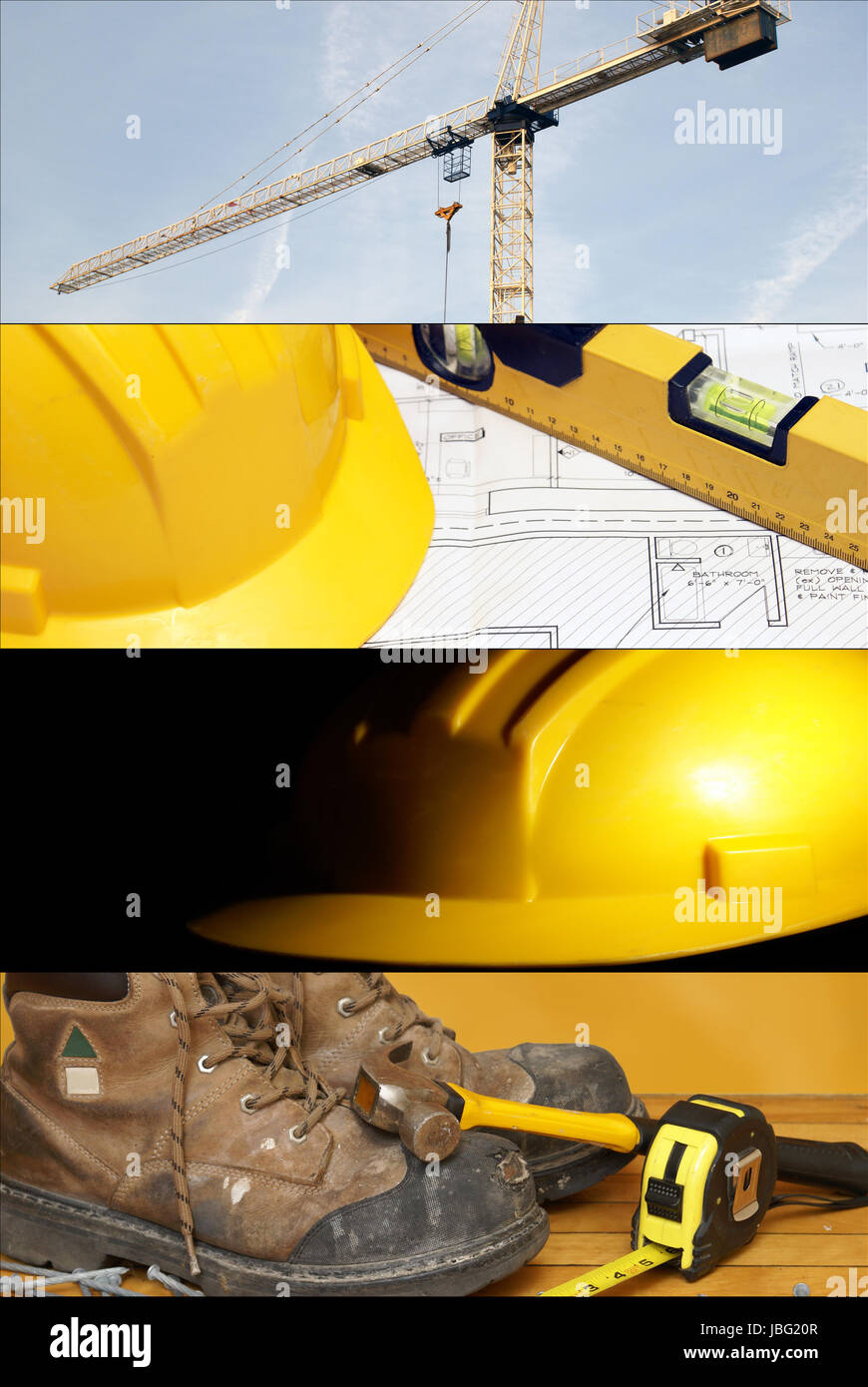 Carpentry construction hardware tools collage hi-res stock photography ...