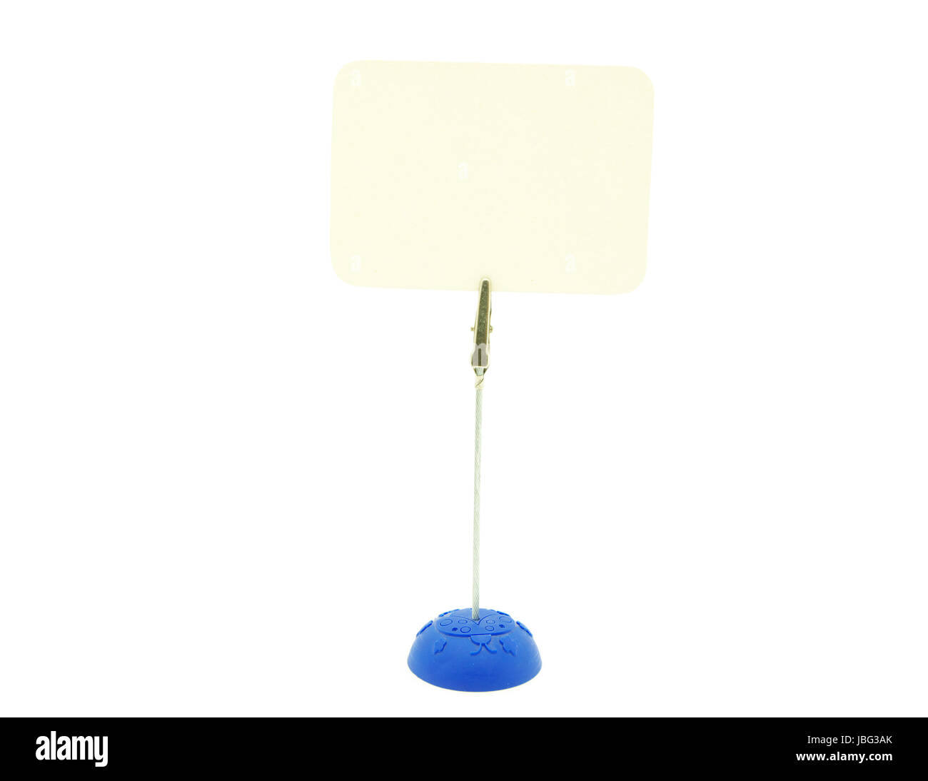 colored index card clipped to small aluminum stand Stock Photo - Alamy