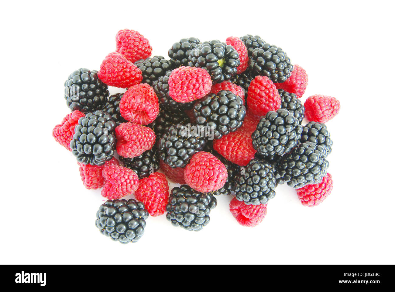 raspberry and blackberry on white isolated background Stock Photo - Alamy