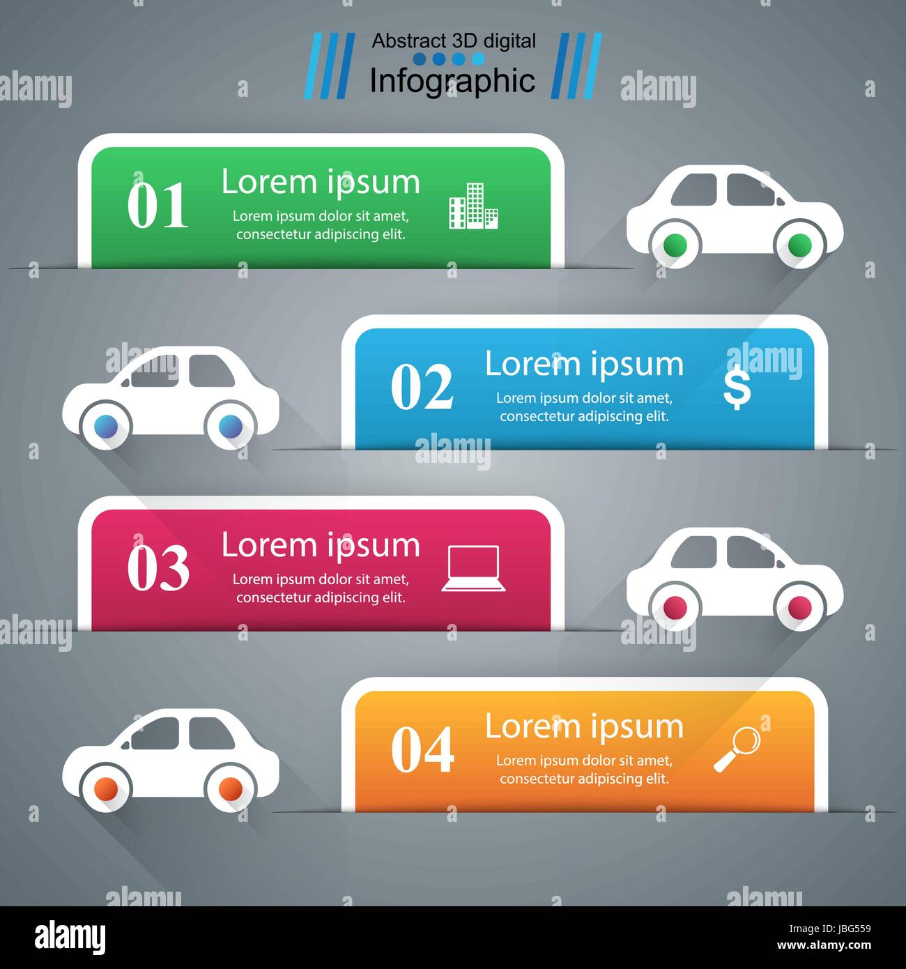 Road infographic design template and marketing icons. Car icon Stock ...