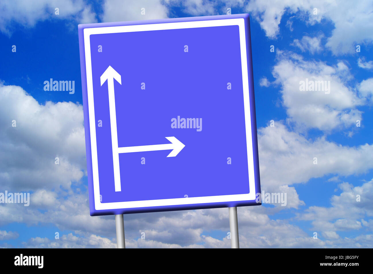 empty traffic sign over a blue sky with clouds Stock Photo - Alamy