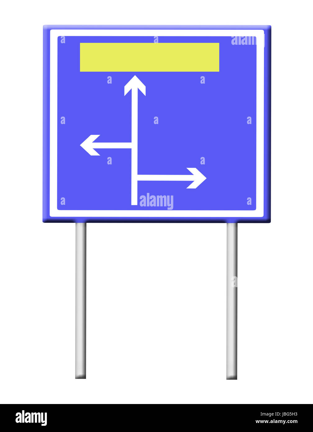 empty signpost isolated over a white background Stock Photo - Alamy