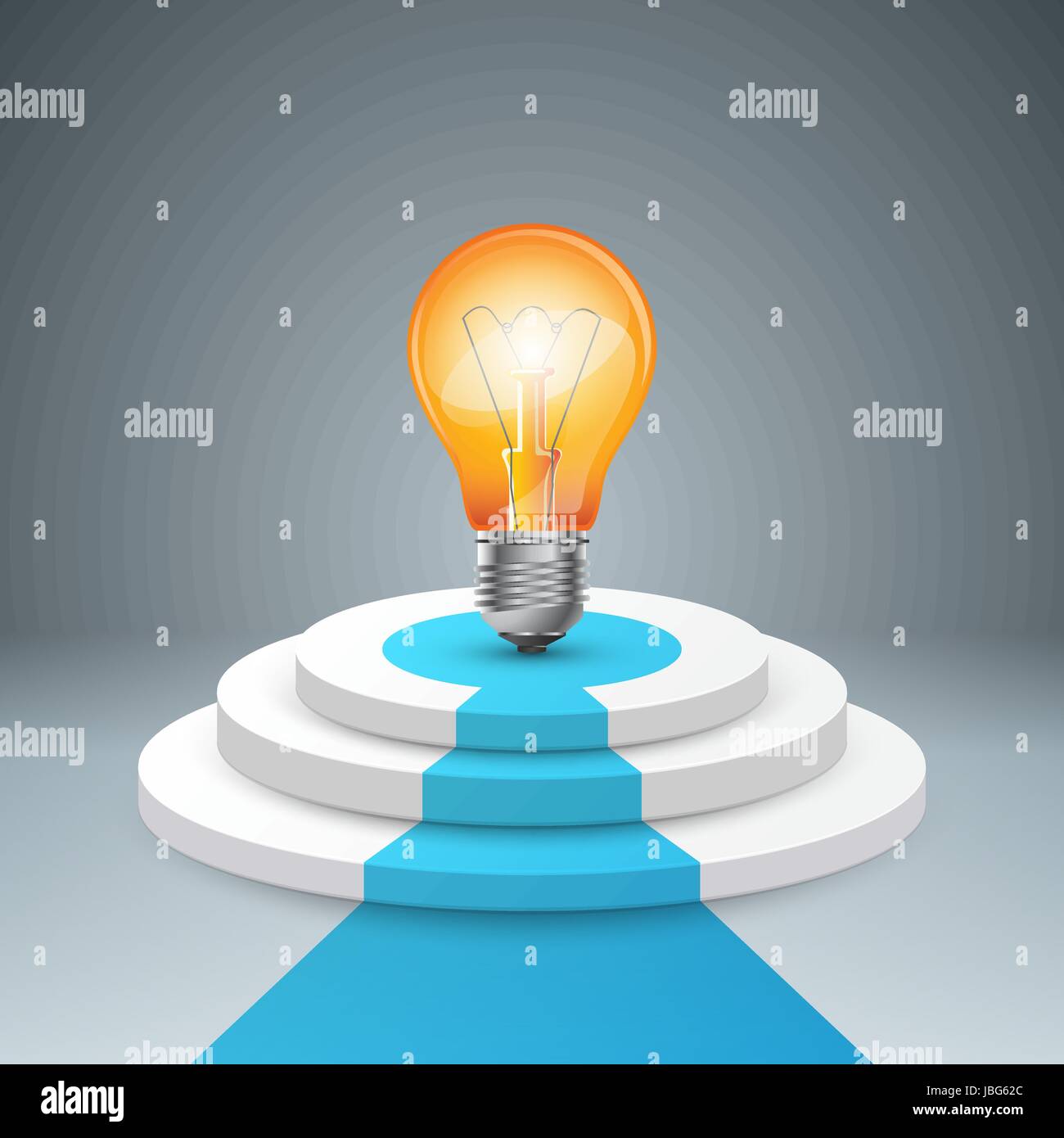 Infographics up the ladder to success. Business stair. Bulb icon Stock ...