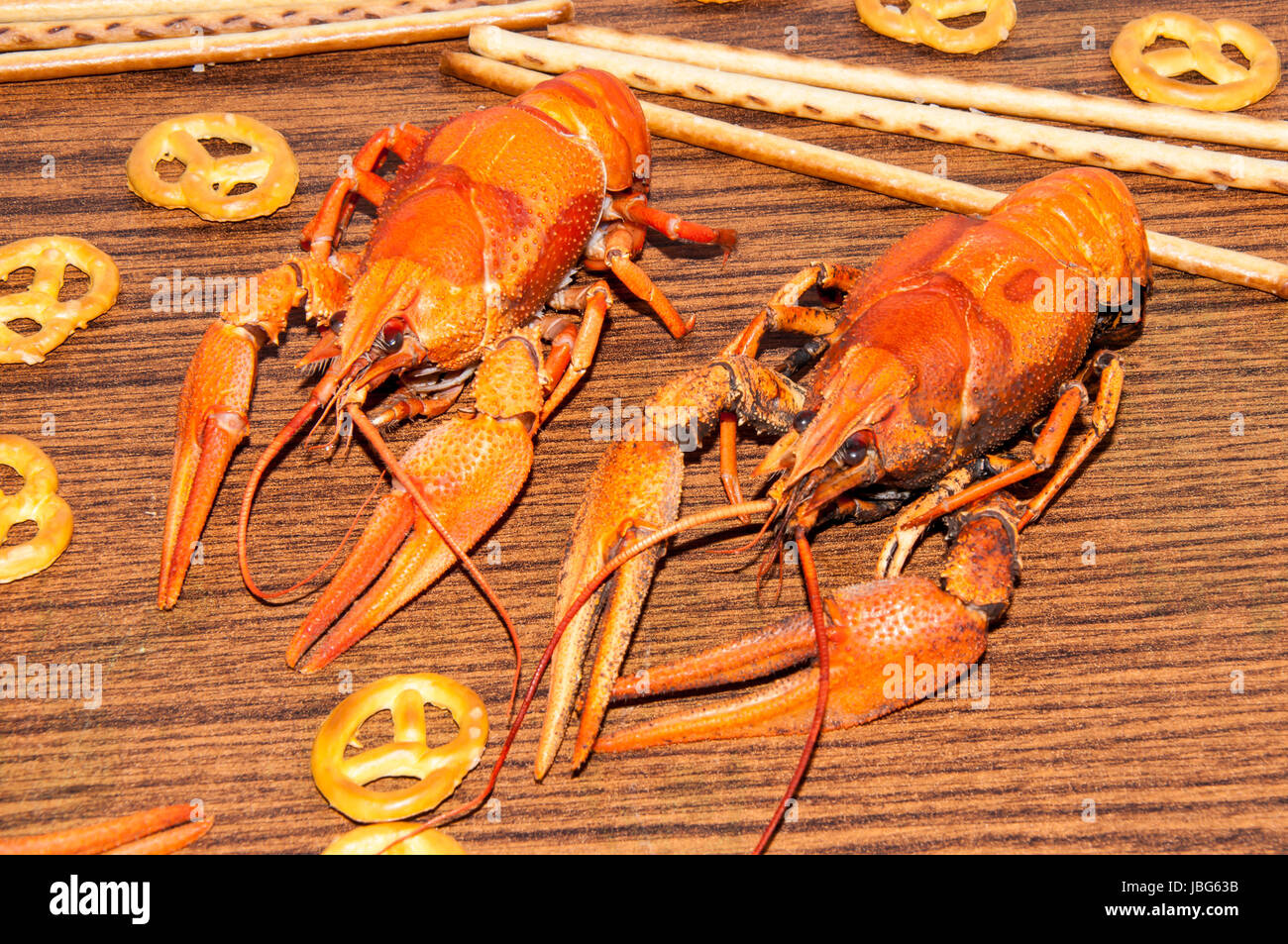 Boiled crayfish a good snack to beer Stock Photo - Alamy
