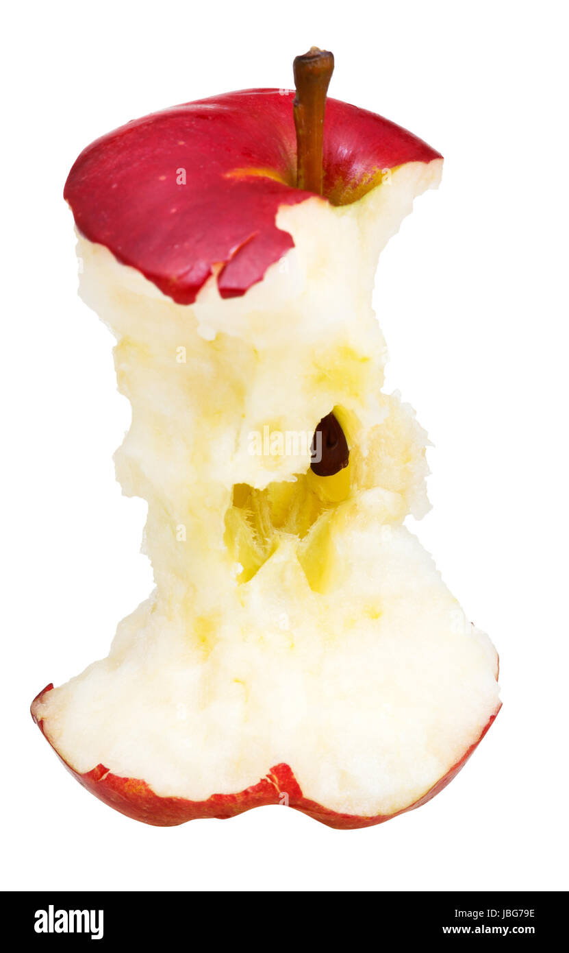 bitten red delicious apple isolated on white background Stock Photo - Alamy