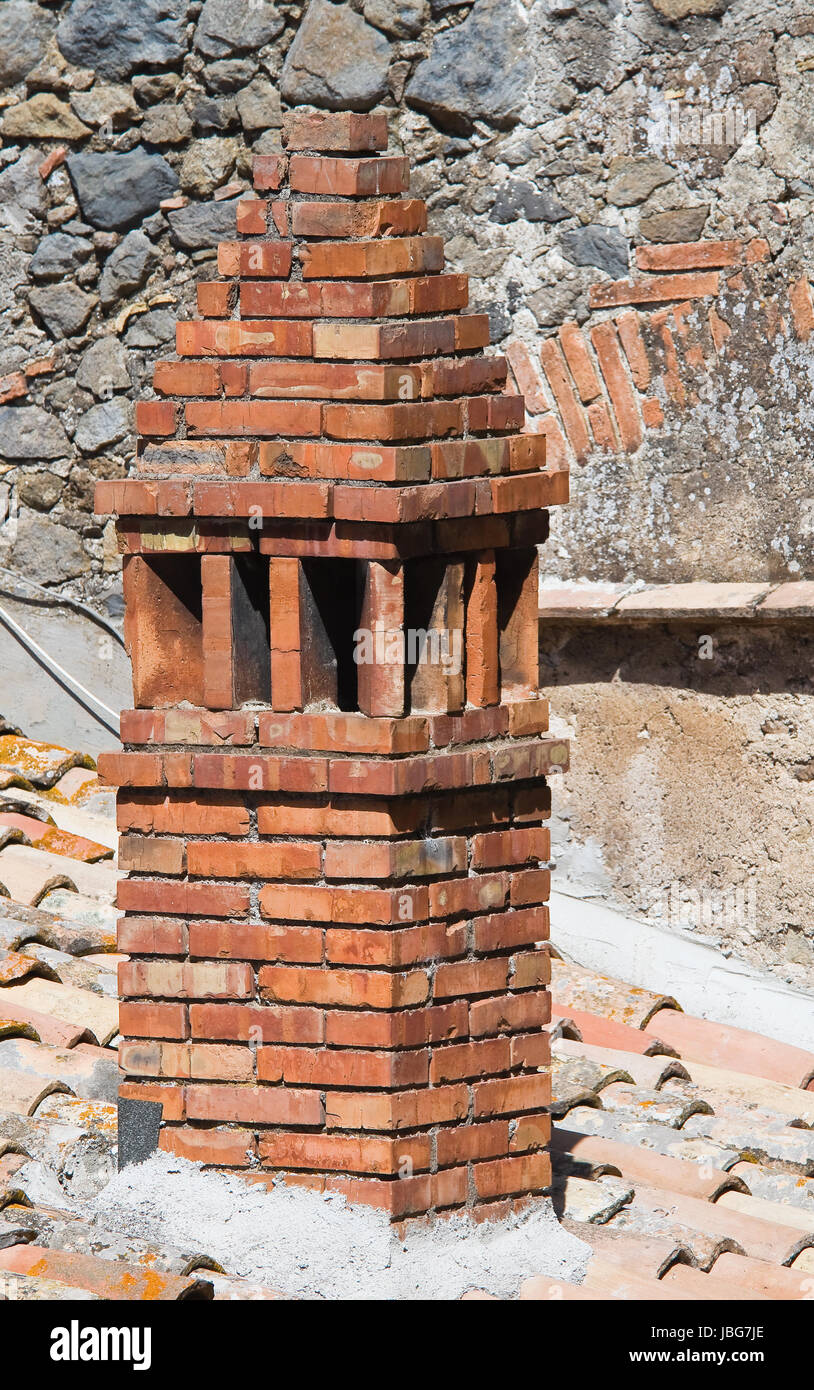 Vertical closeup brick chimney hi-res stock photography and images - Alamy