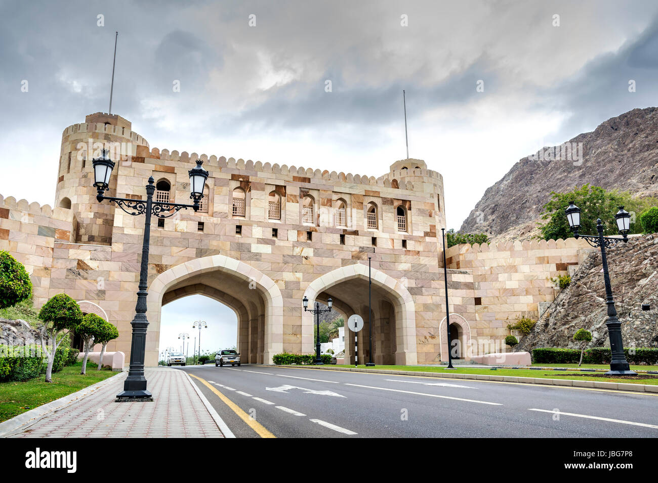 City gate in Muscat, Oman, on a cloudy day Stock Photo - Alamy