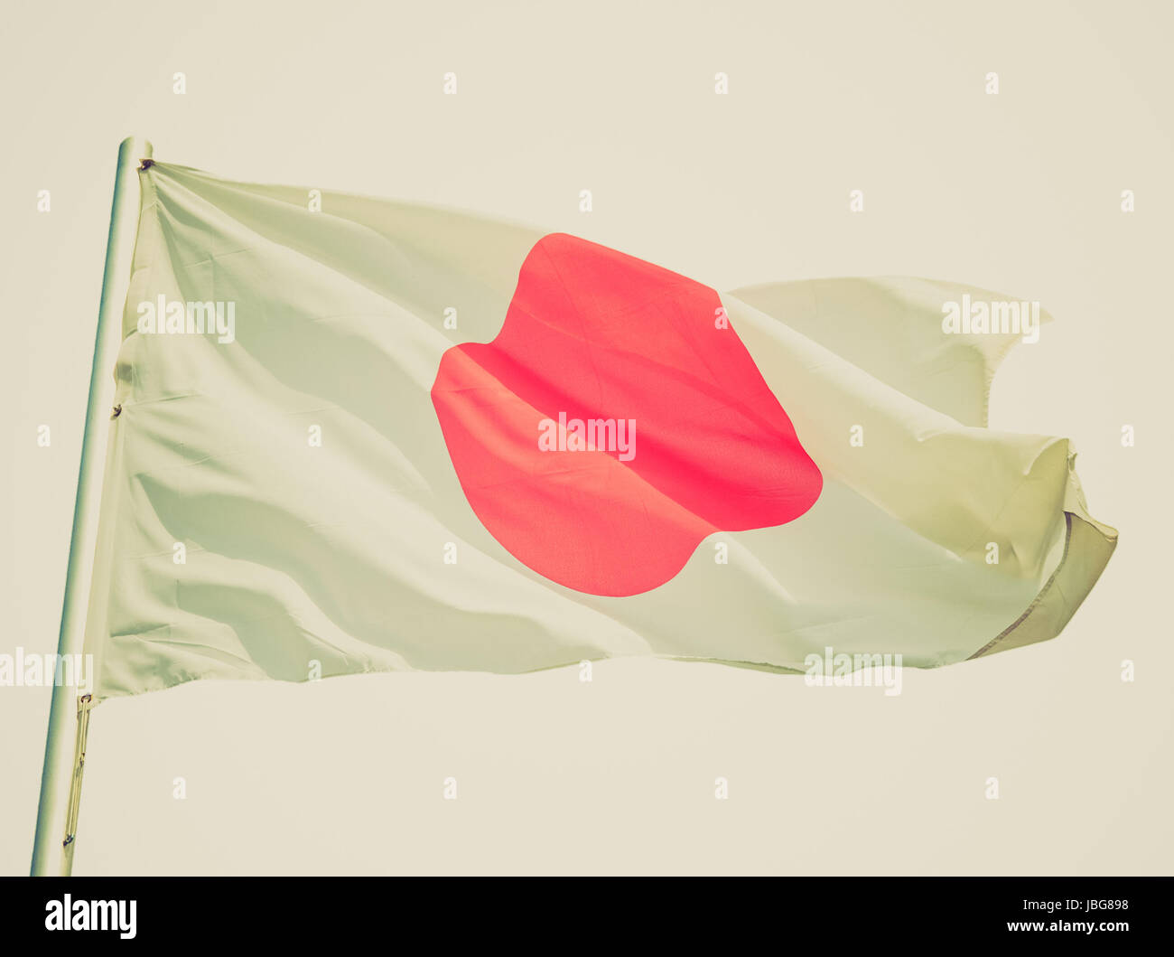 Vintage retro looking The national Japanese flag of Japan (JP ...