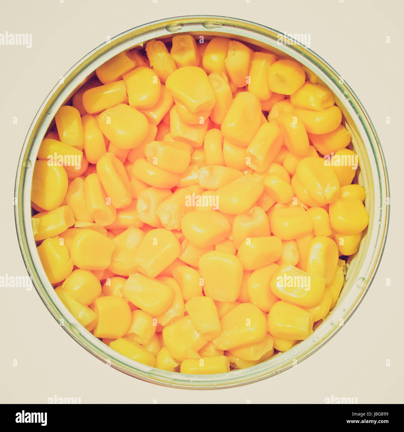 Vintage retro looking Maize corn in a tin can over white Stock Photo ...