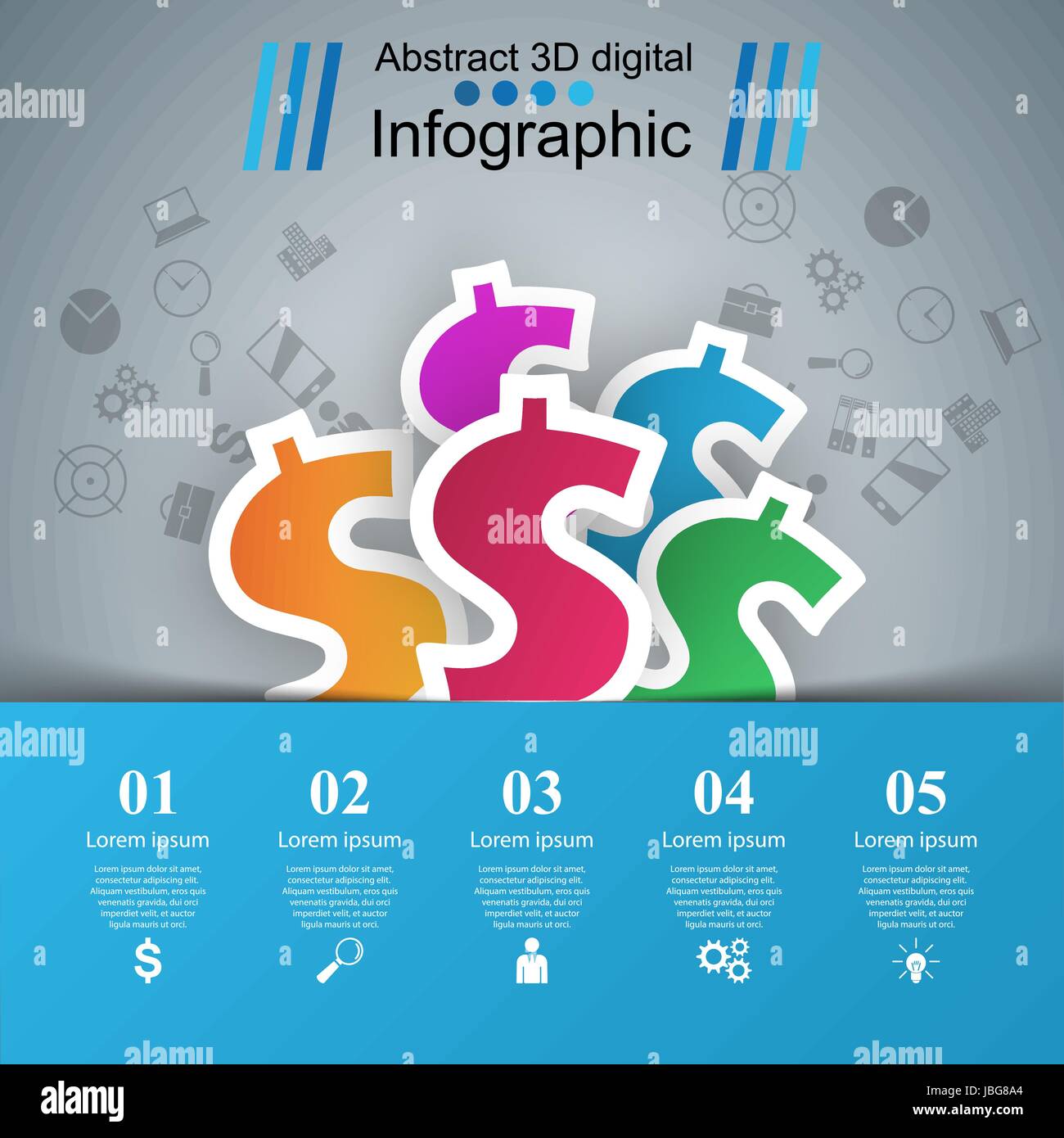 3D infographic design. Dollar icon Stock Vector Image & Art - Alamy