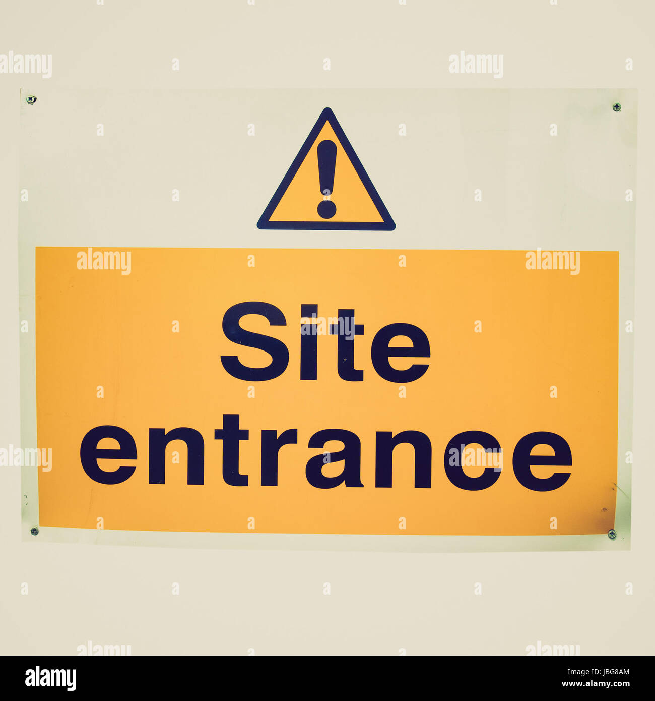 Vintage retro looking A traffic or a construction site sign - isolated ...