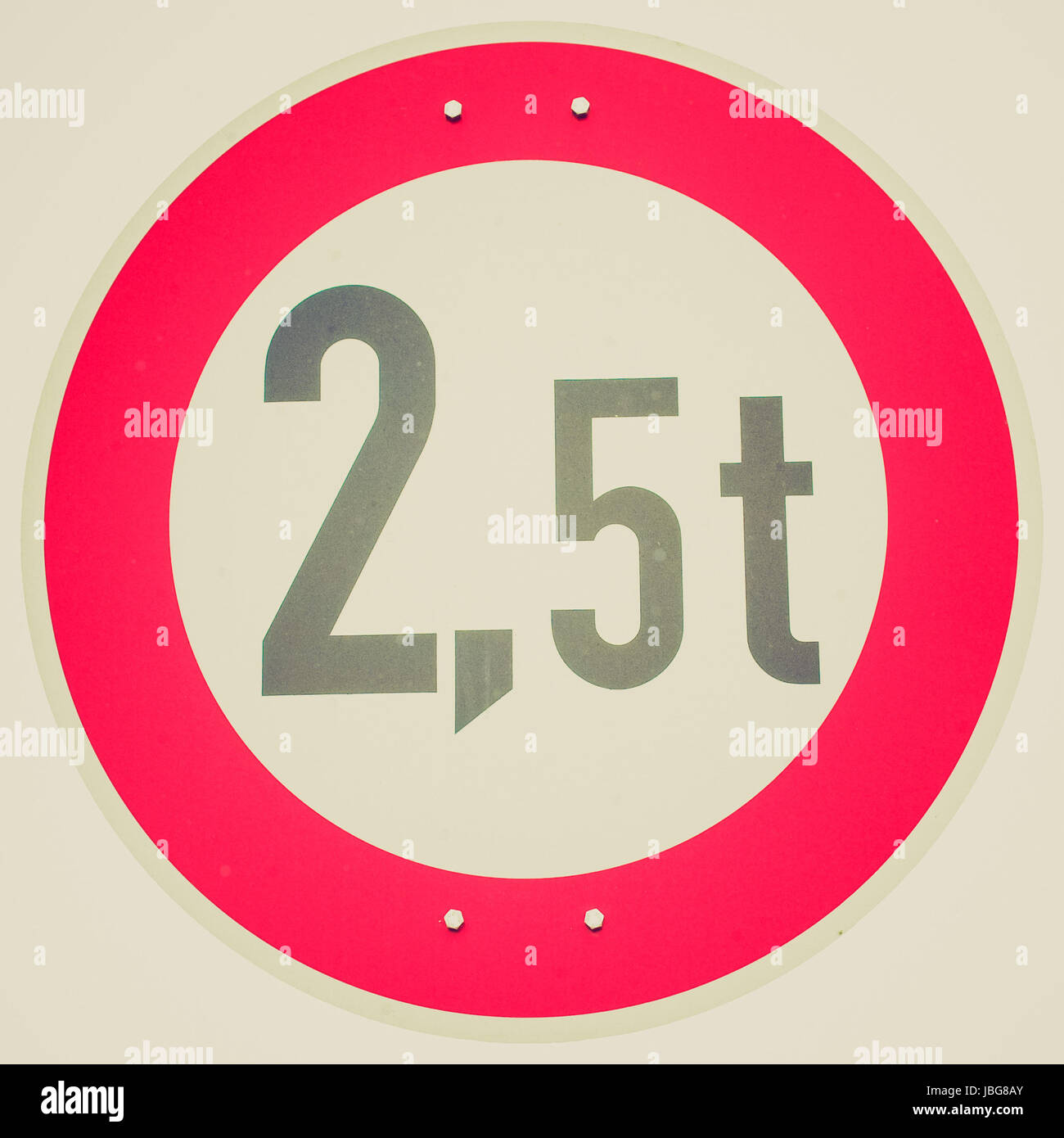 Vintage retro looking A traffic or a construction site sign Stock Photo ...