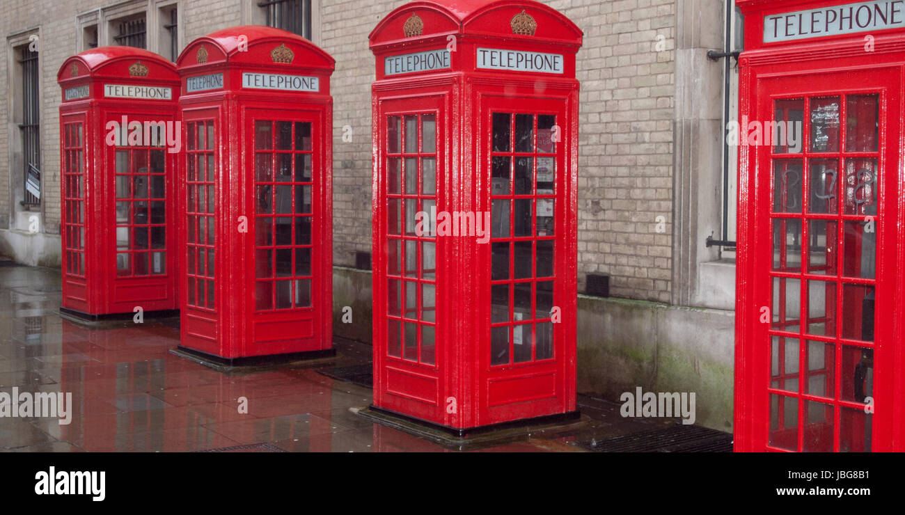Traditional red telephone box in London UK Stock Photo - Alamy