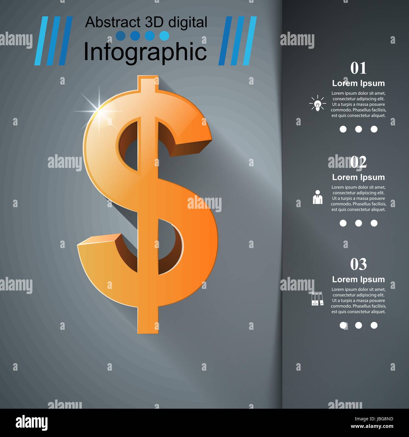 3D infographic design. Dollar icon Stock Vector Image & Art - Alamy