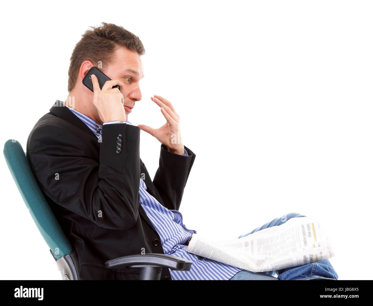 Newspaper surprised shock reading hi-res stock photography and images ...