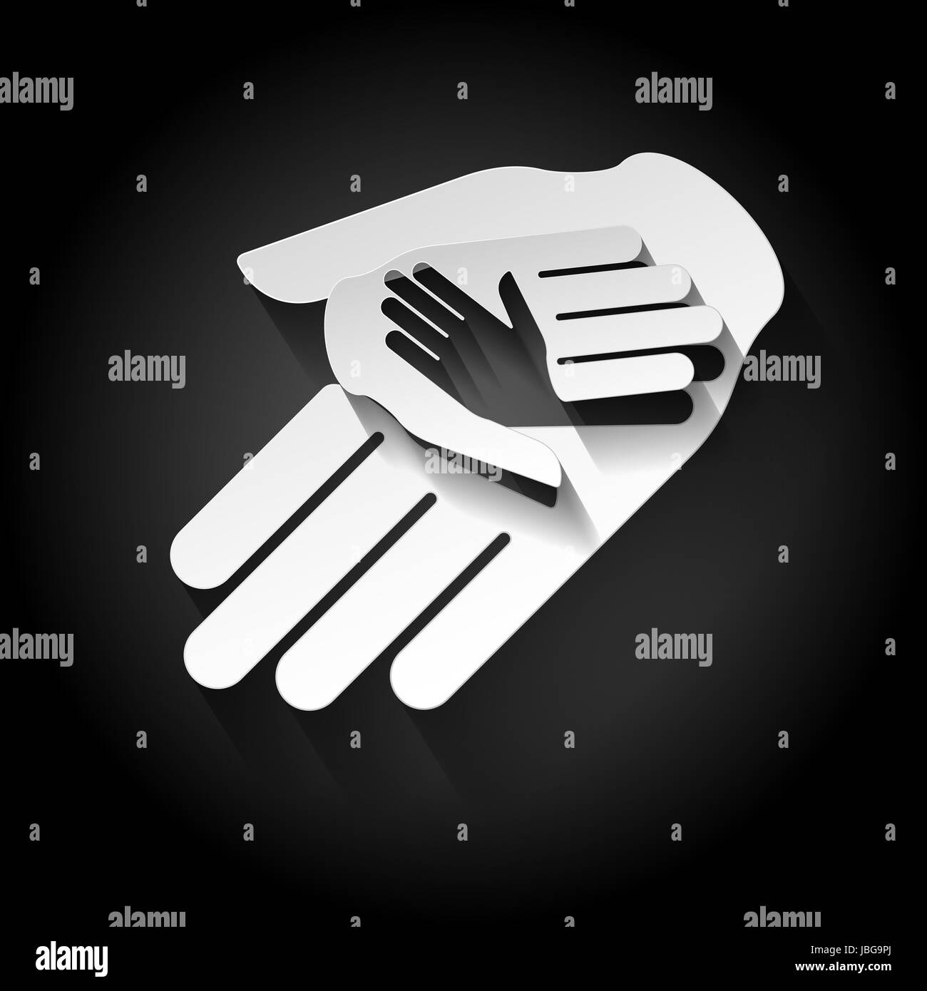 Helping hands sign in paper style as idea of help and teamwork Stock ...