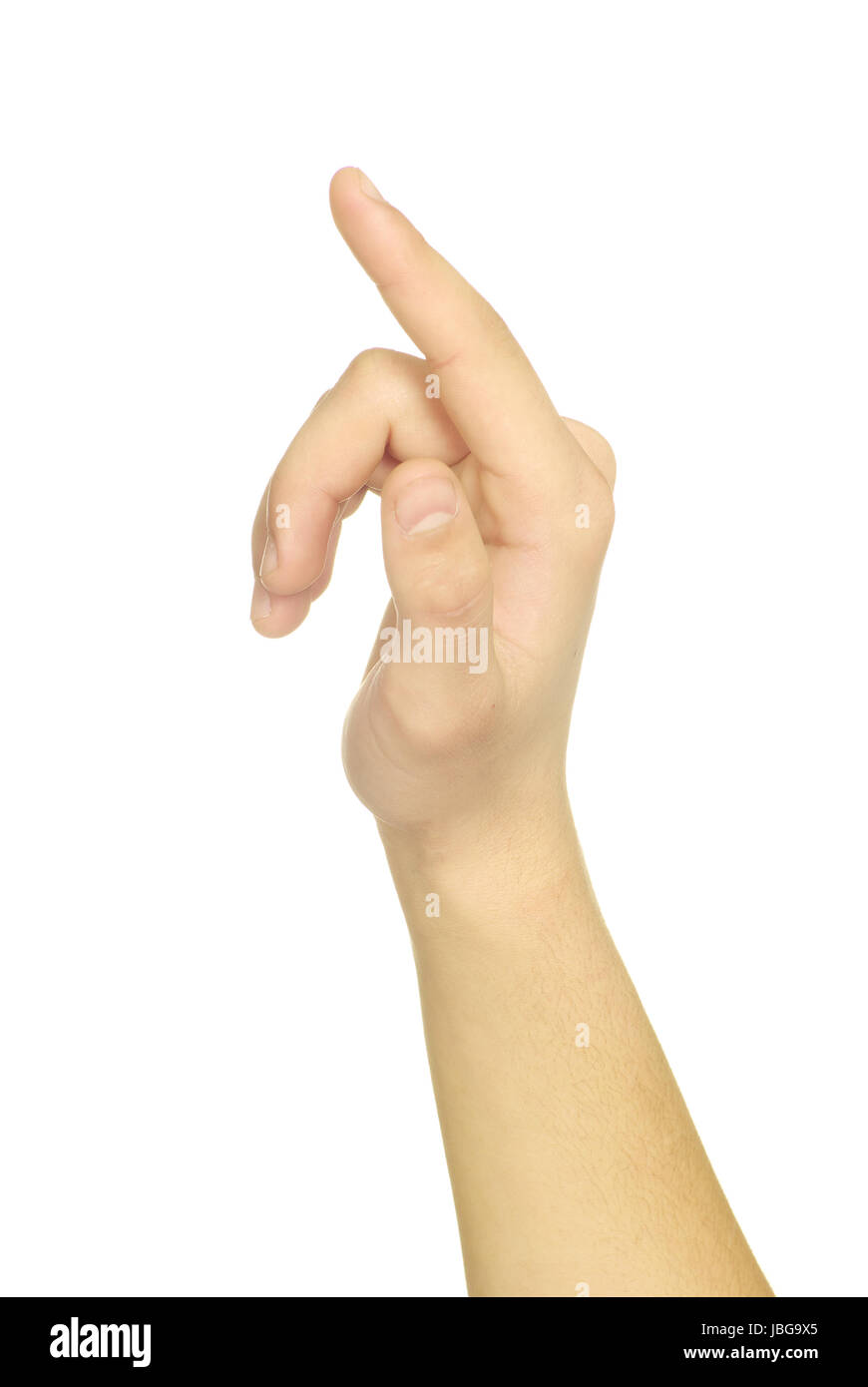 human hand take over on white white background Stock Photo - Alamy