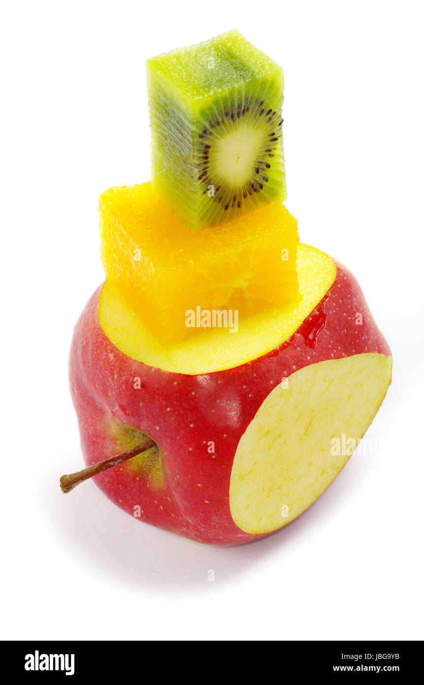 mixed fruit isolated on white Stock Photo - Alamy
