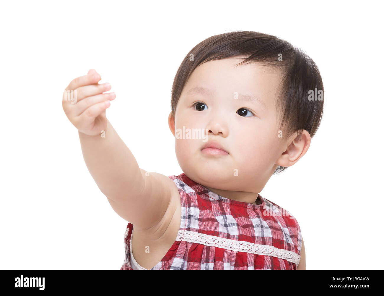 Asia baby girl hand up Stock Photo - Alamy