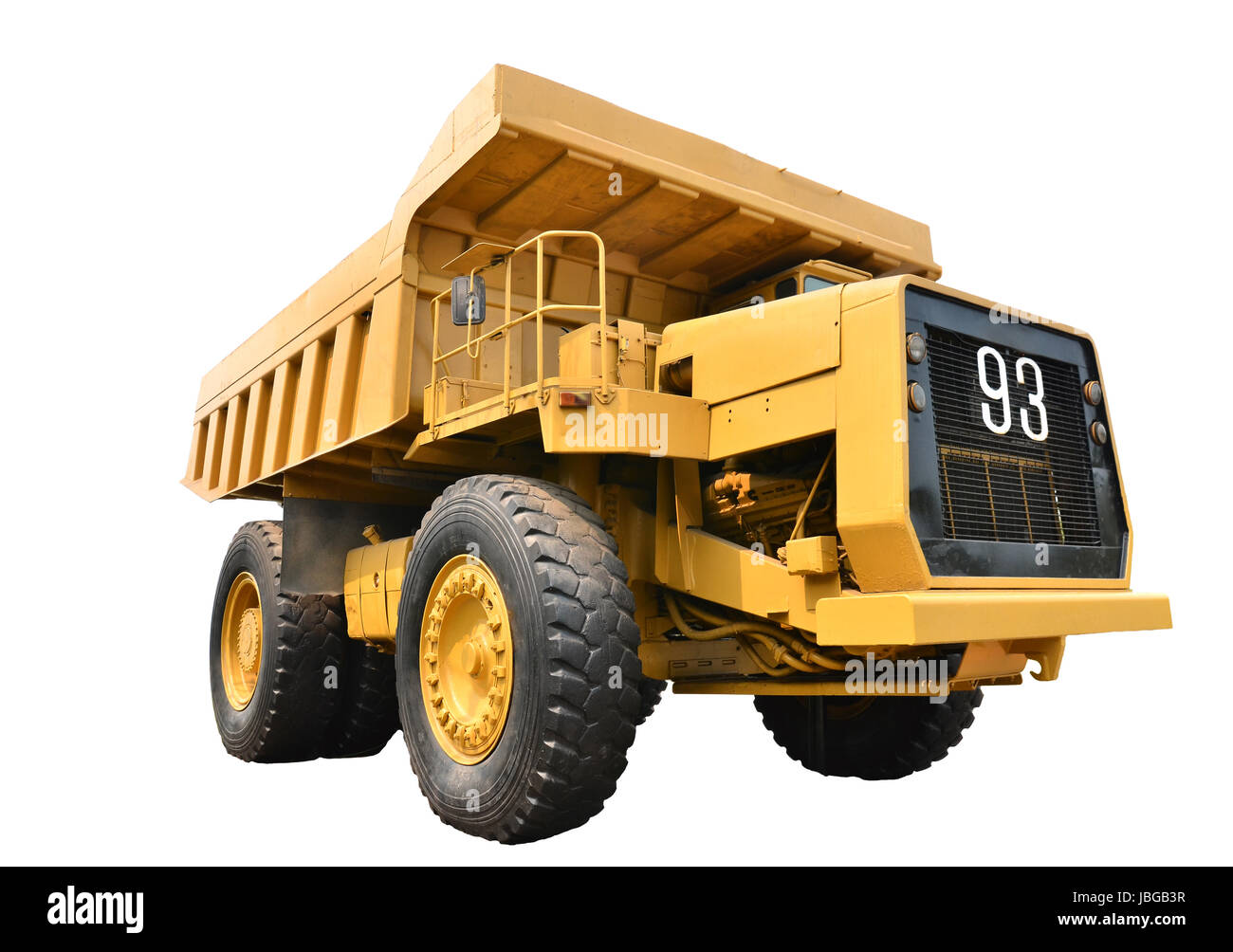 old mining truck isolated on white background Stock Photo - Alamy
